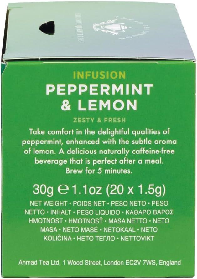 Ahmad Tea Peppermint & Lemon Fruit & Herbal Infusion - 20 Teabags | Buy ...