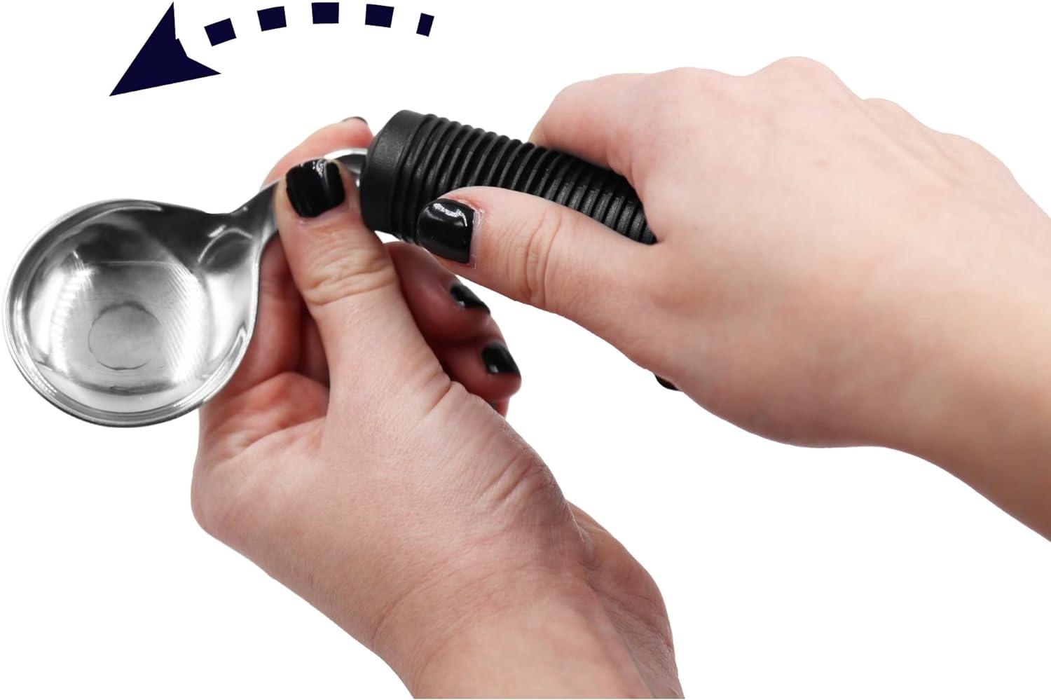 KMINA - Bendable Spoon for Elderly Curved Spoon with Grip Handle ...