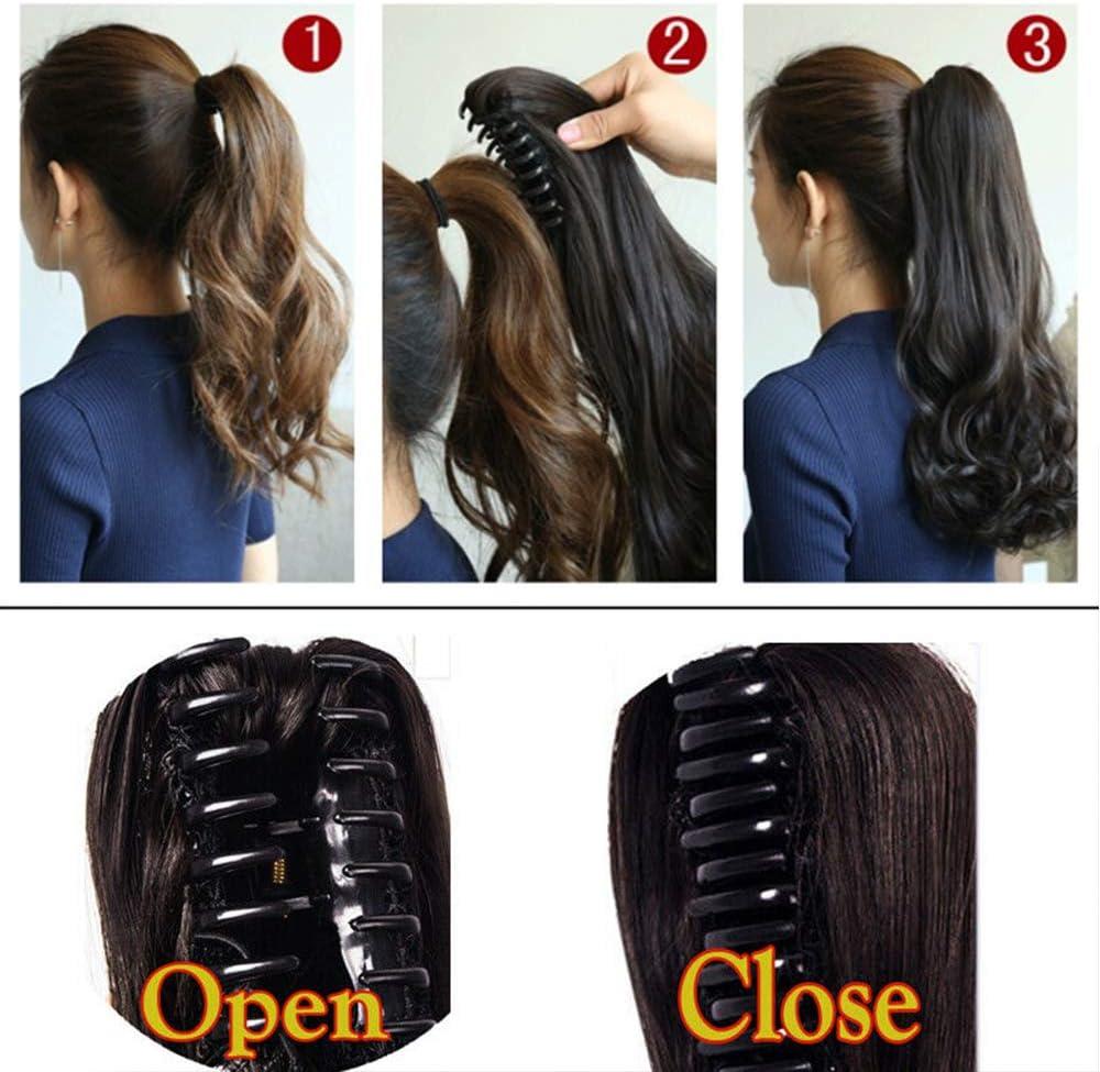 24" Corn Wave Ponytail Extension Claw Clip on Ponytails Wavy Curly Hair ...