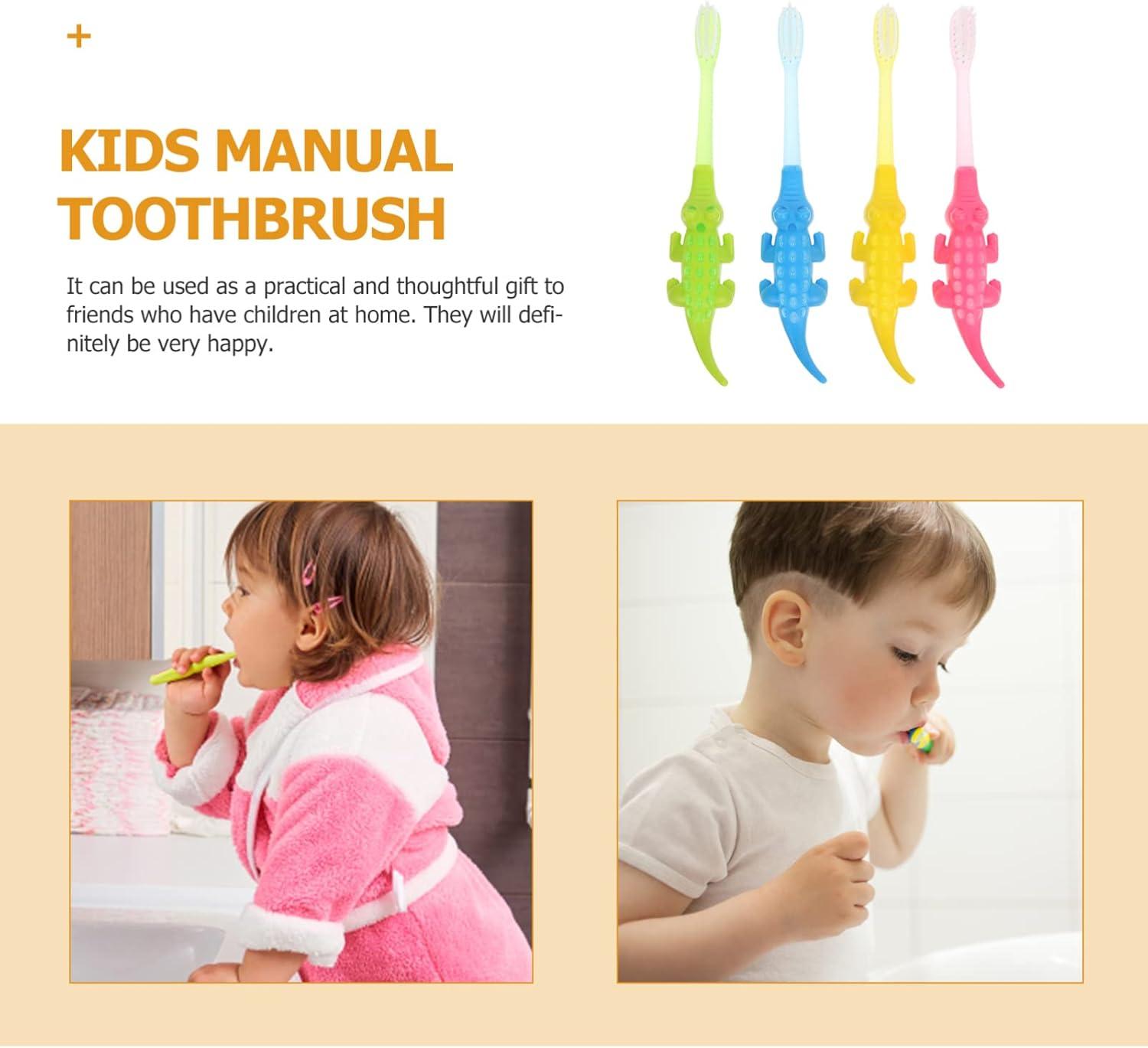 Minkissy Small Crocodile Toothbrushes for Toddlers - Soft Rubber Easy ...