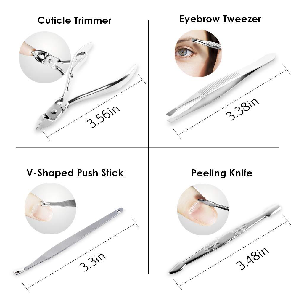 UOWGA 17 Piece Manicure Pedicure Set - Stainless Steel Nail Grooming ...