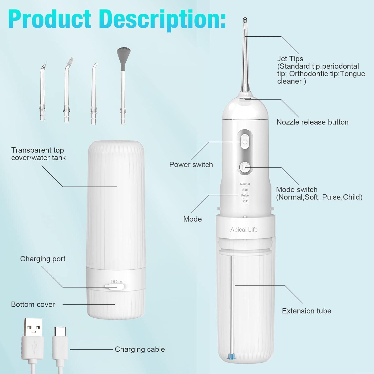 Apical Life White Cordless Water Flosser - Effective Dental Care ...