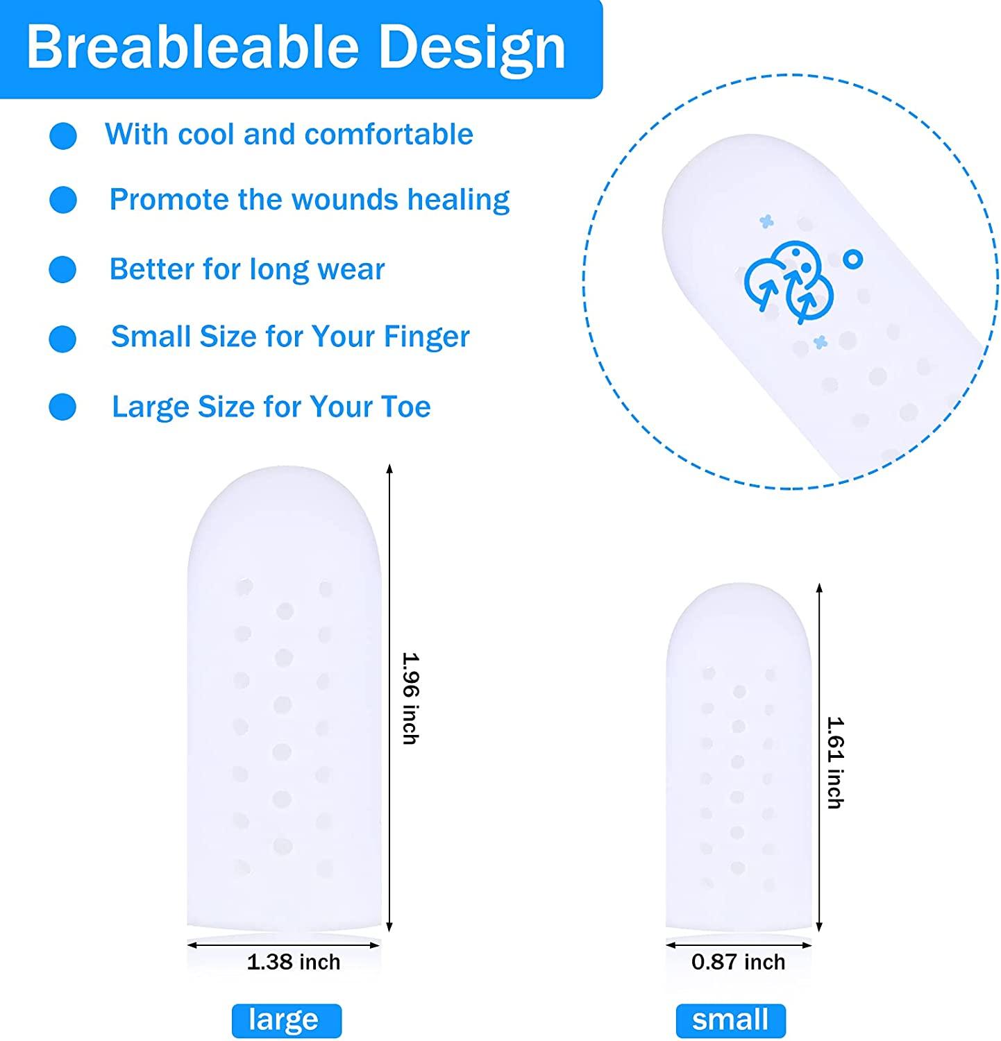 20 Pieces Silicone Finger Protectors for Wound Healing and Pain Relief ...