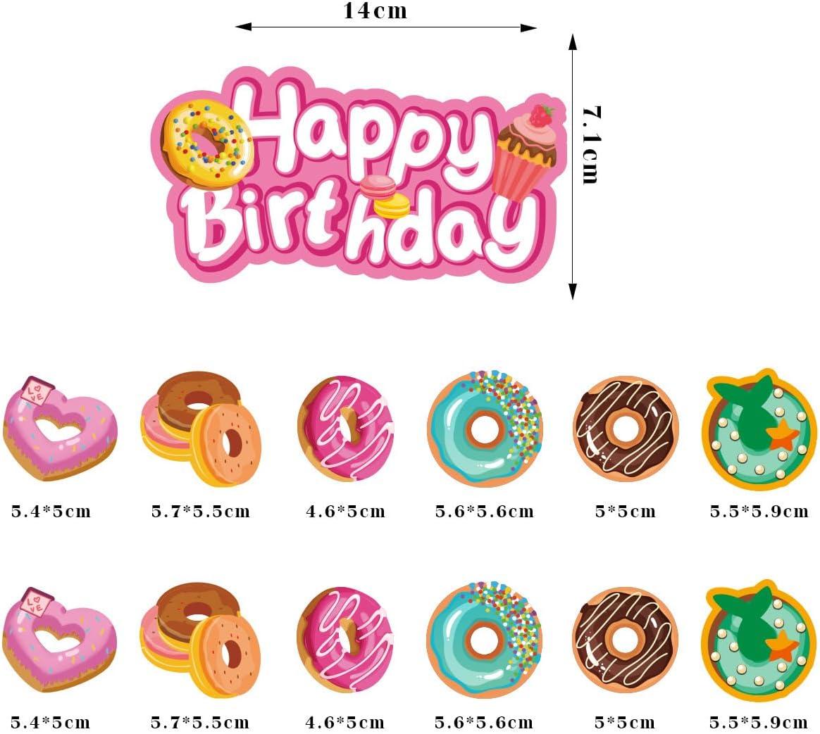 Gallasy 13pcs Donuts Cake Topper Doughnut Cupcake Topper for Donut ...