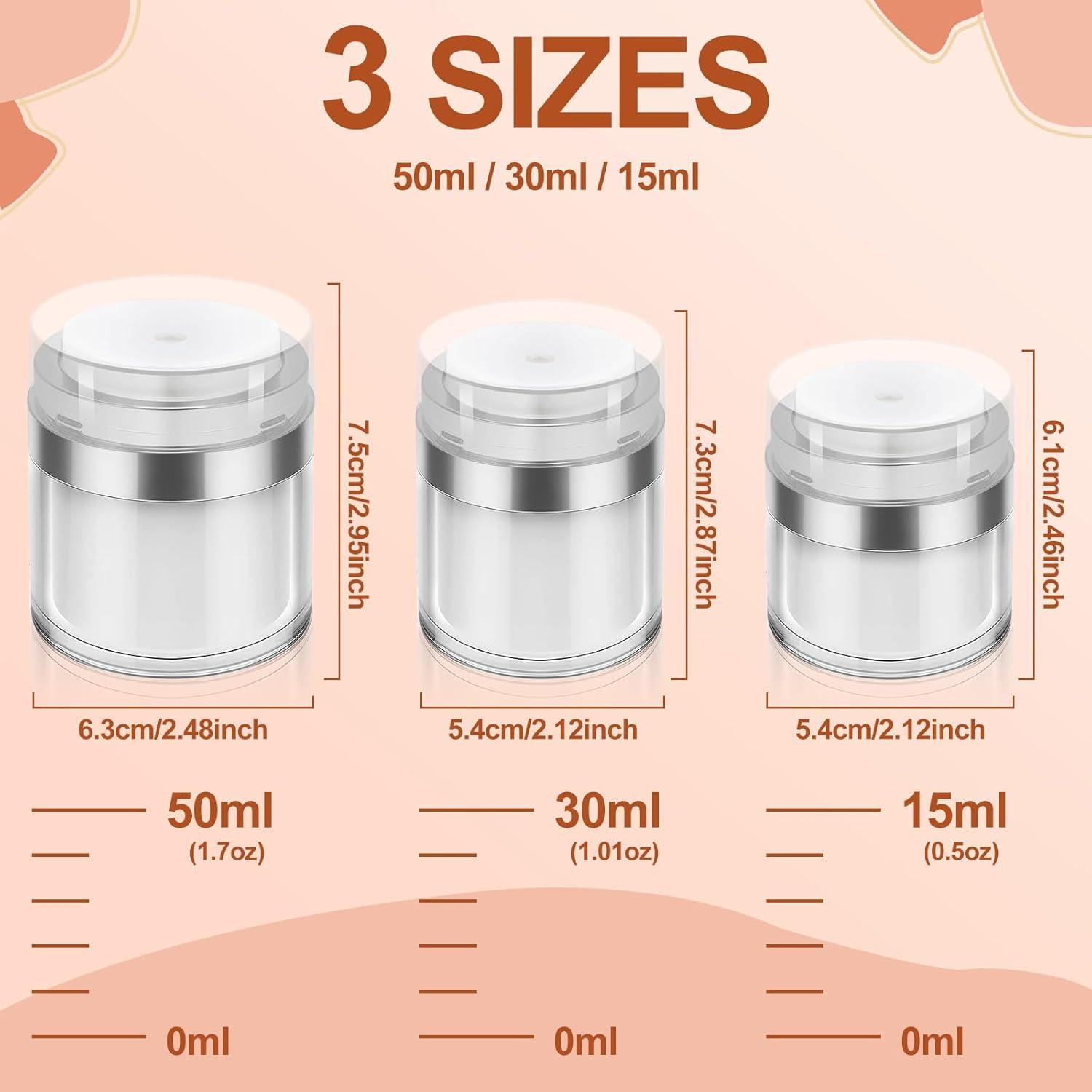 Buy Hanyousheng 3-Piece Airless Pump Dispenser Set - 15/30/50ml Cream Containers for Travel ...