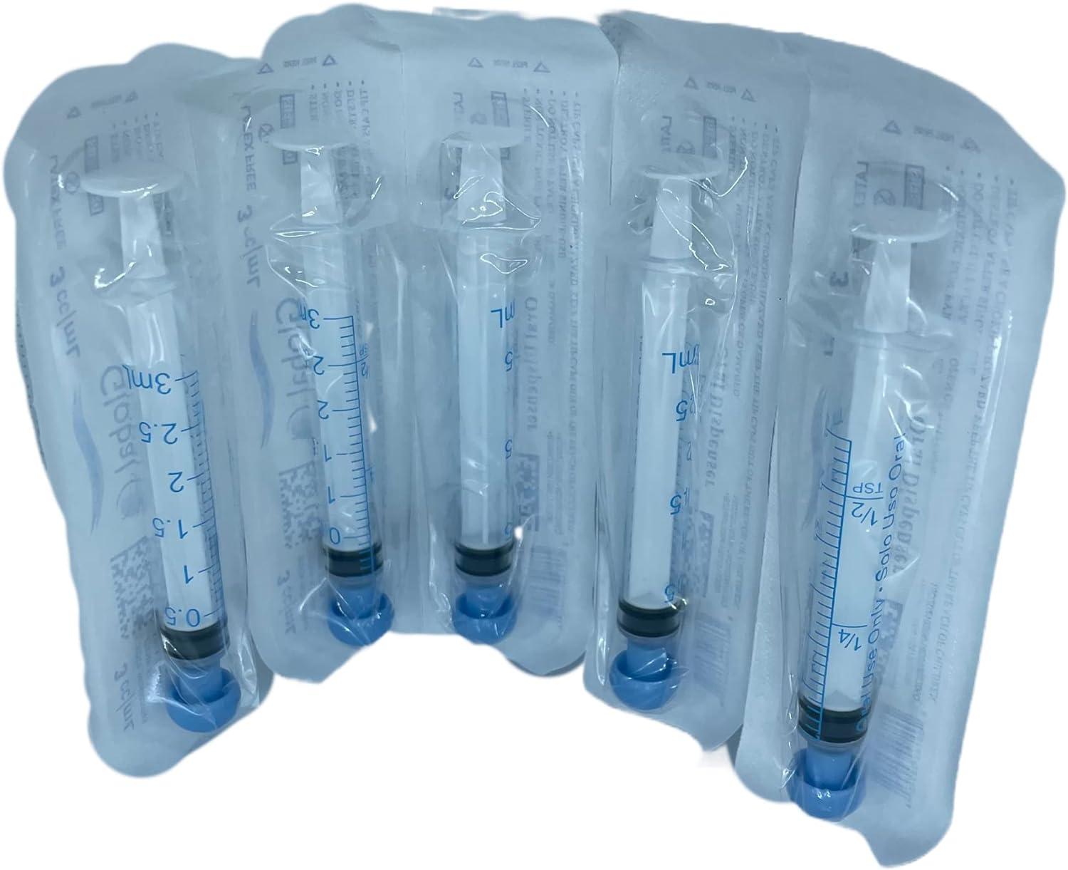 Easy Glide 3ml 3cc Oral Syringe Sterile Caps Included Great for Oral ...