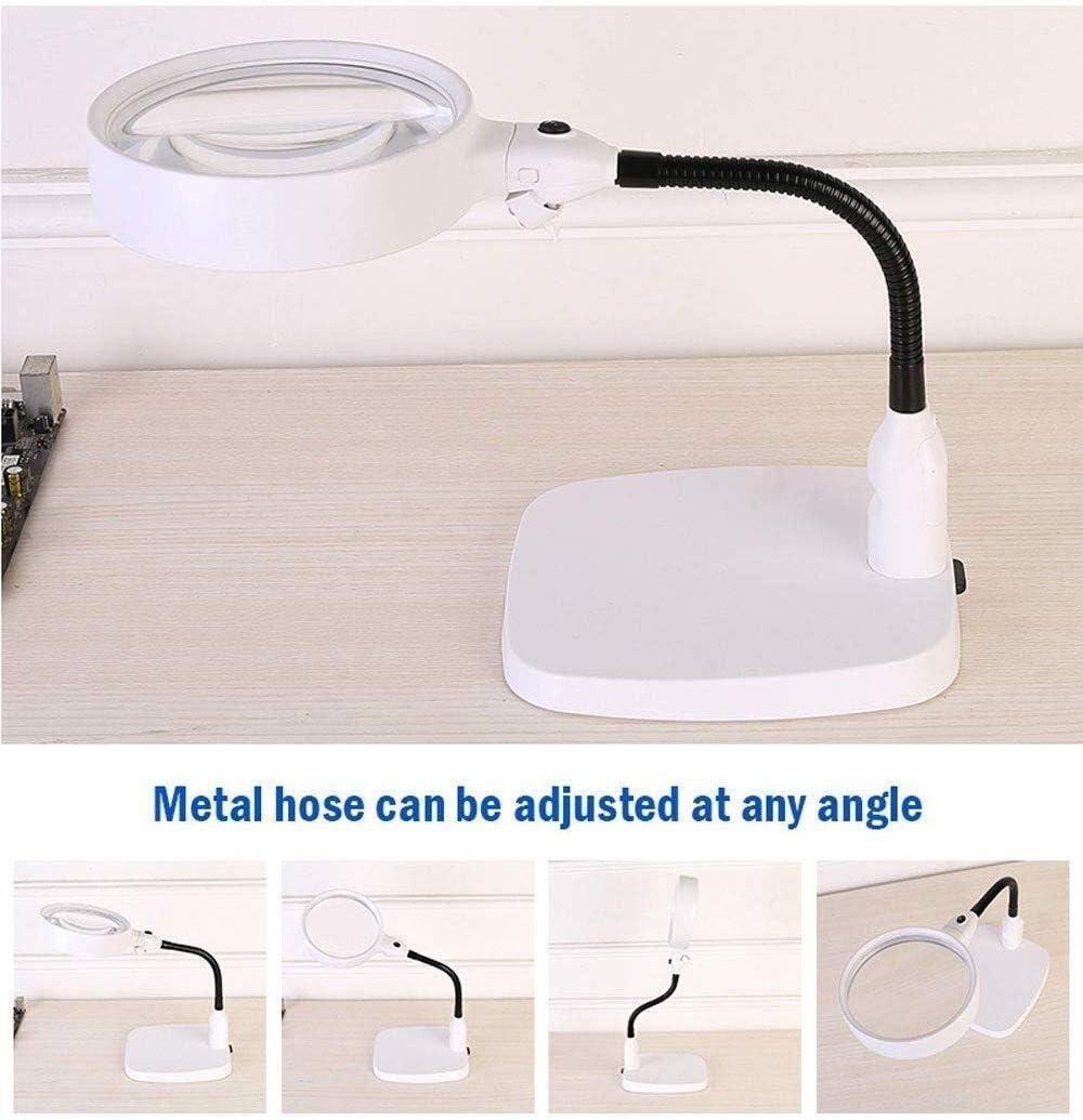 Magnifier Desktop Magnifying Glass 10 Times with Led Lights 20 Times ...