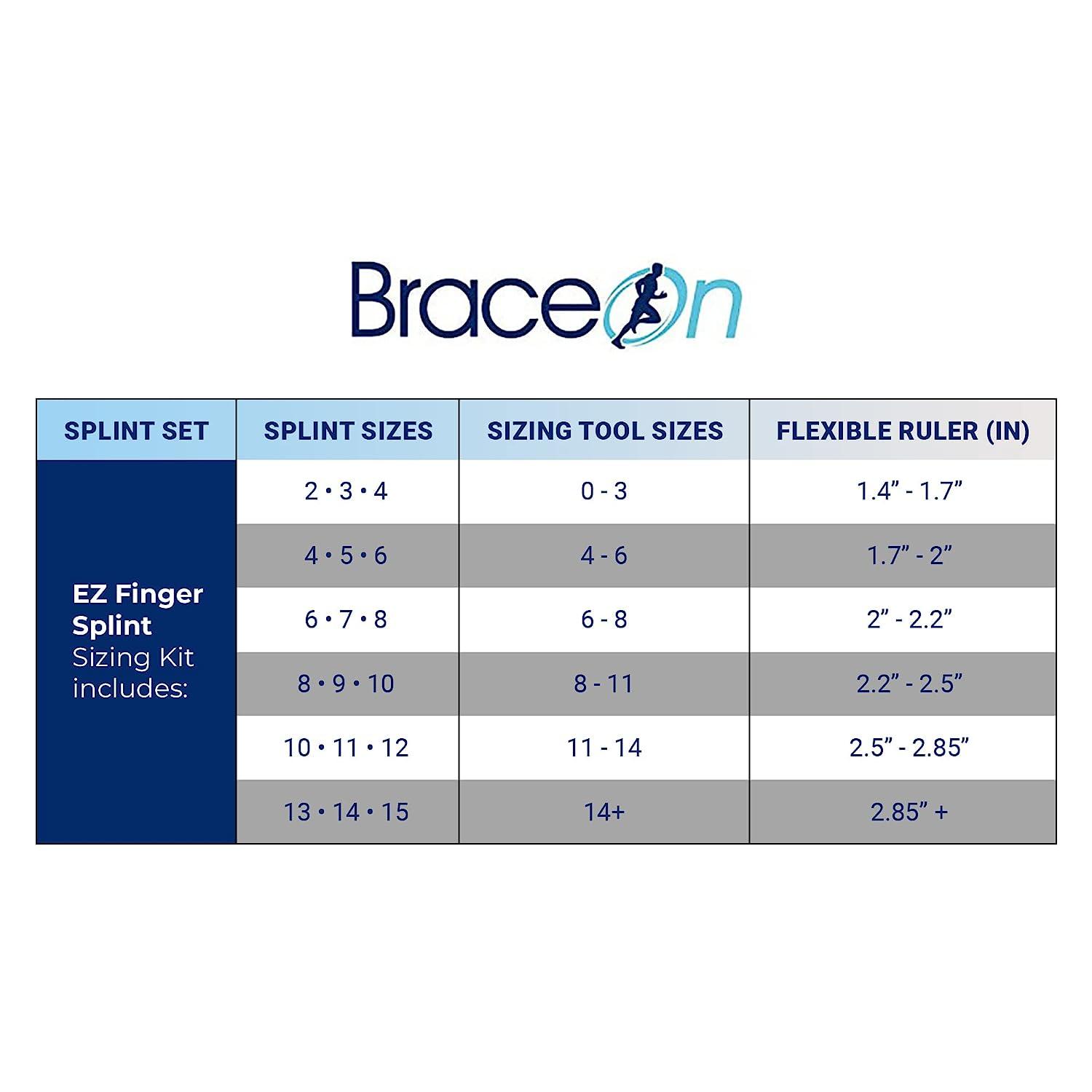 BraceOn EZ Finger Splint Sizing Kit - Adjustable Hand Injury Supports ...