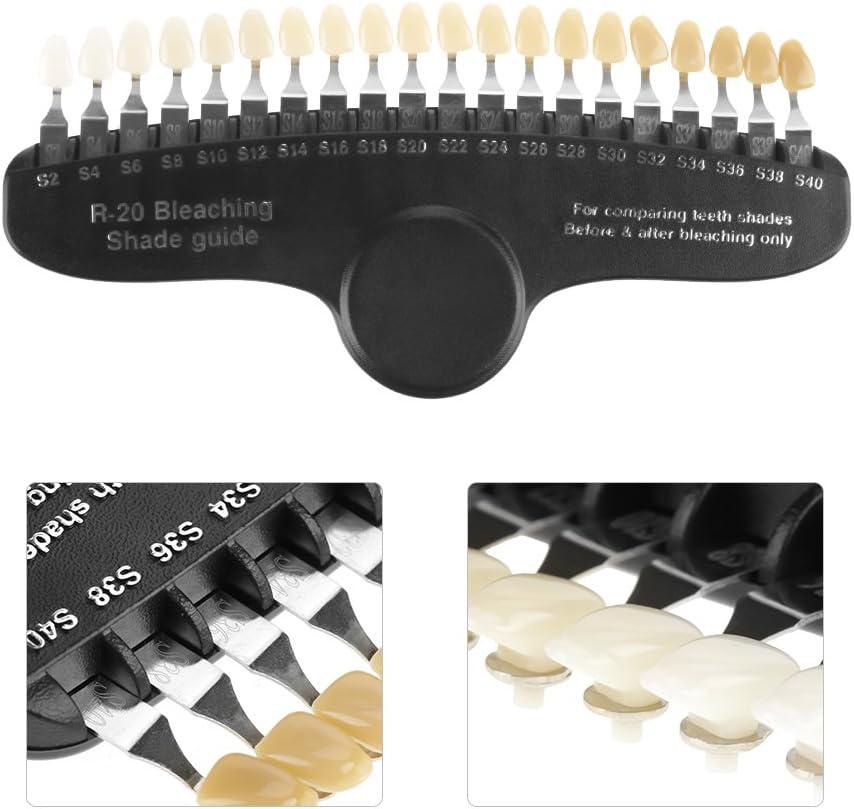 Professional Tooth Shade Chart - 20 Color Teeth Whitening Shade ...