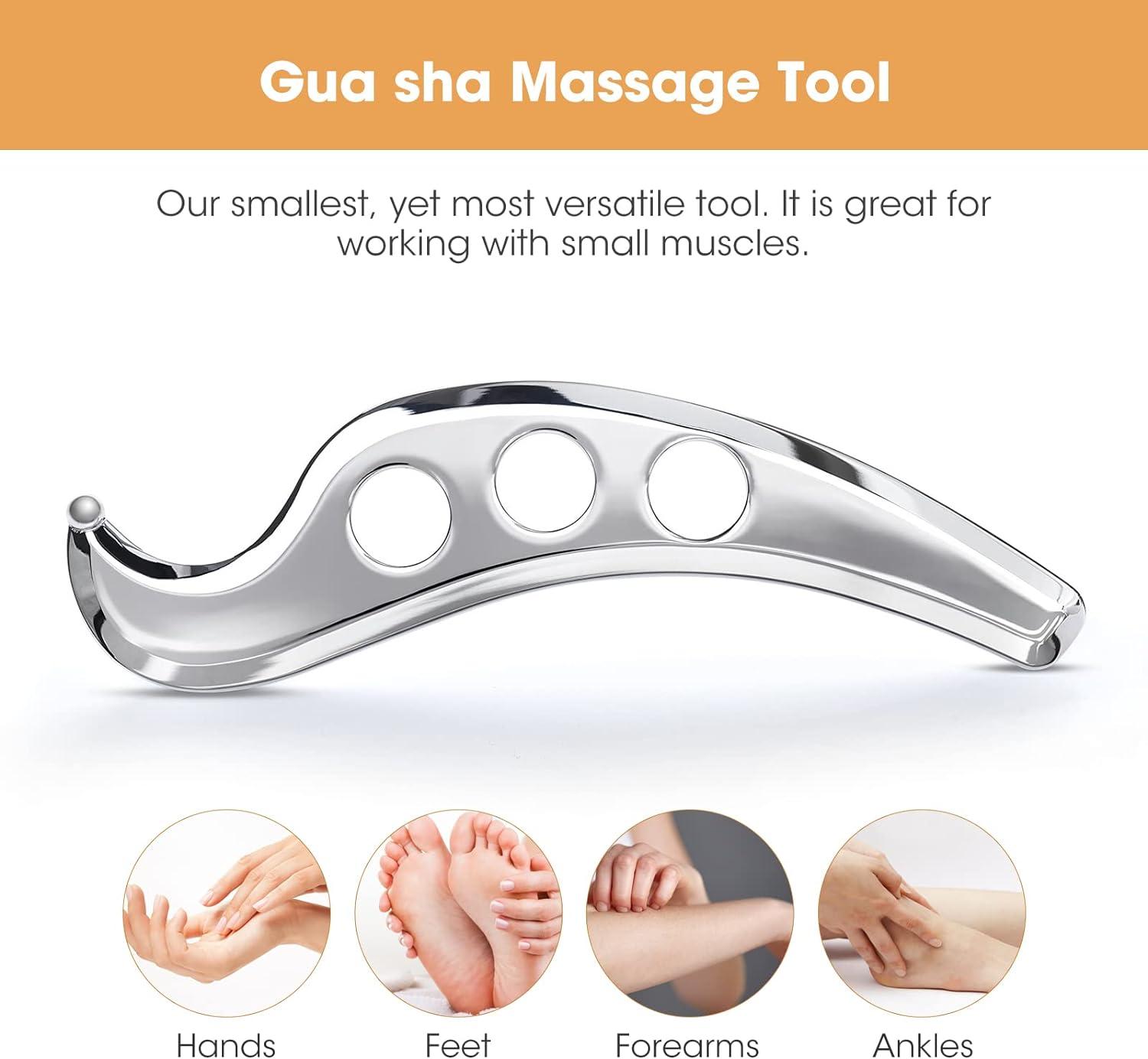 MQUPIN GUA SHA Massage Tool - 420 Stainless Steel Body Scraper for Neck ...