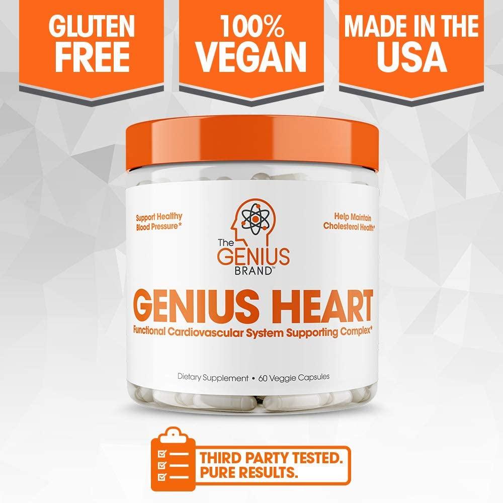 Genius Heart & Cardiovascular Health Supplement - 60 Capsules for ...