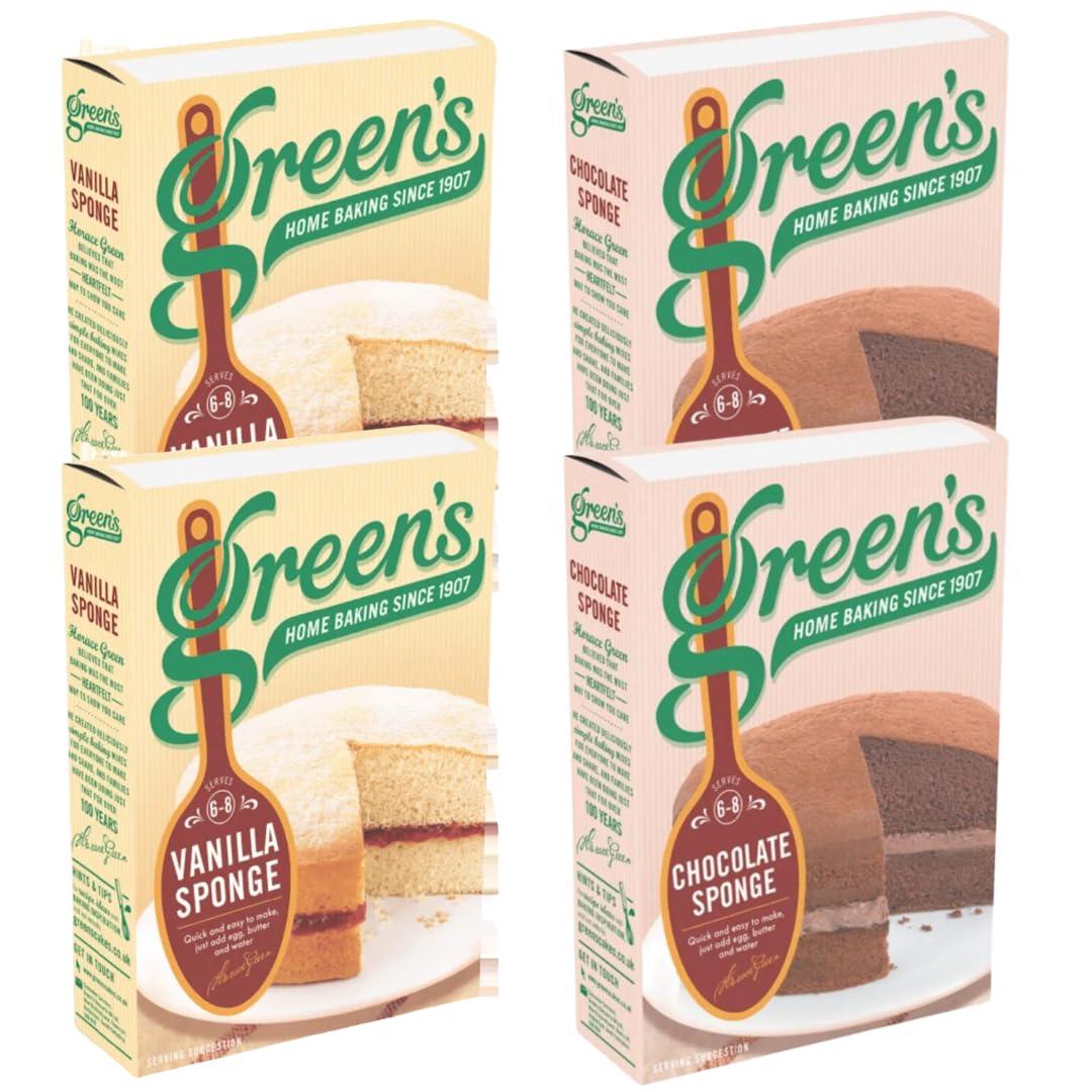Sponge Cake Bundle with Greens Vanilla Sponge Mix 221g x2 and Chocolate ...