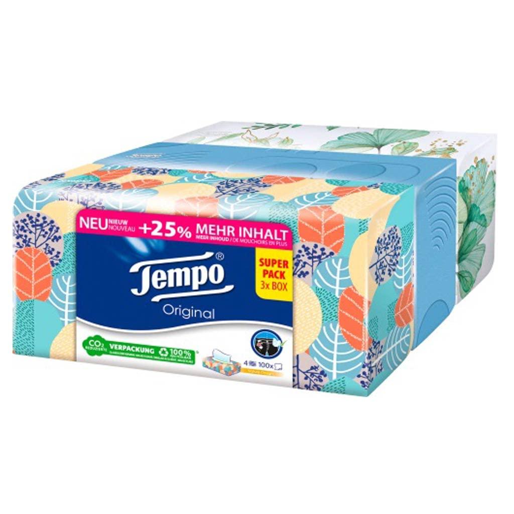 Tempo Tissues Trio Box - 240 Soft Absorbent Tissues for Every Need ...