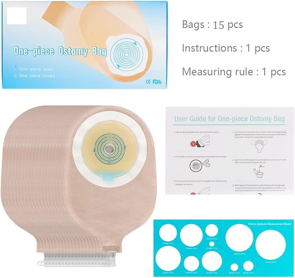 Carbou 15PCS One-Piece Urostomy Bag Drainable Pouches + Measure Card ...
