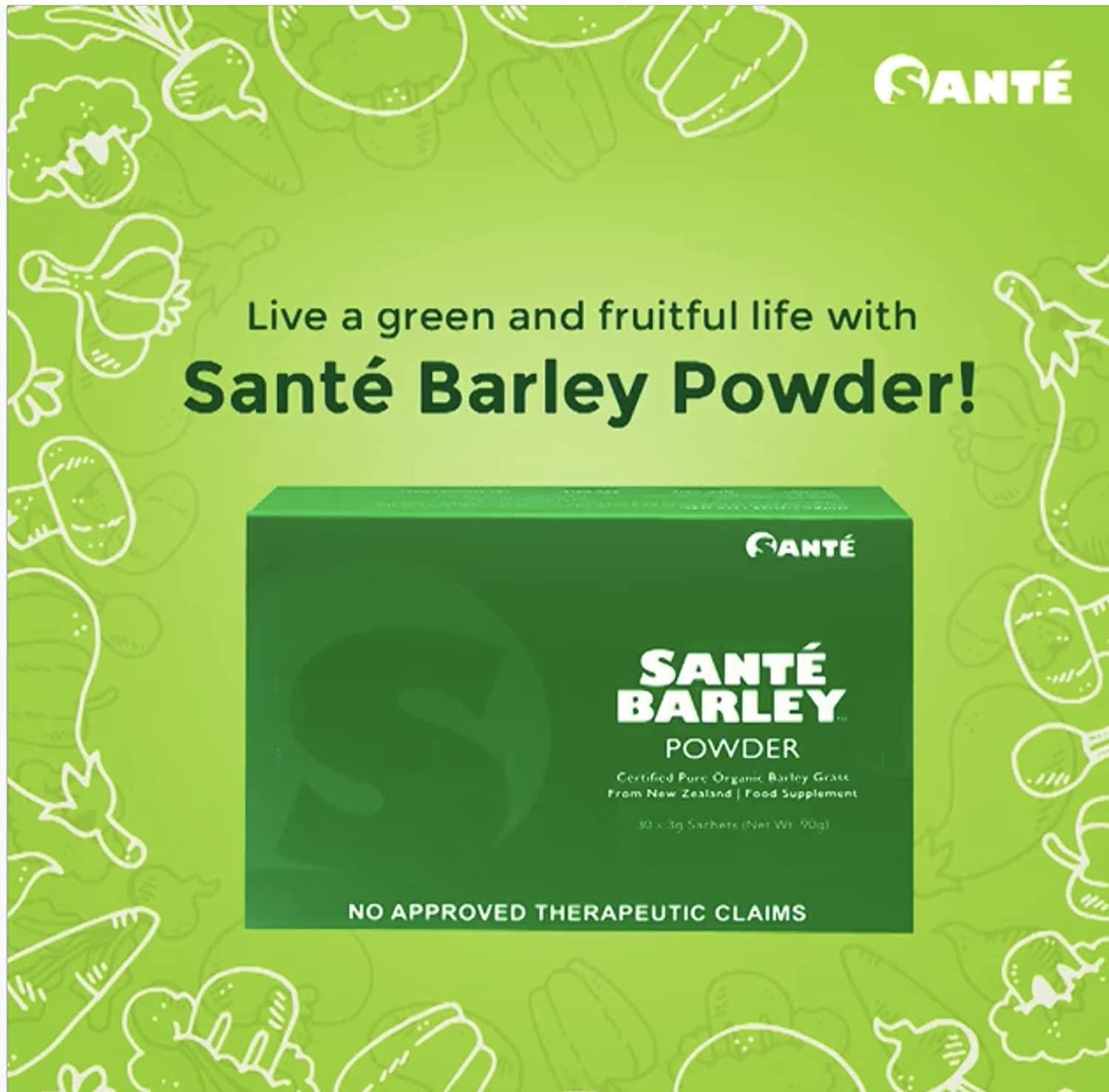 Sante Pure Barley New Zealand Blend Powder - 1 Box, 30 Sachets ...