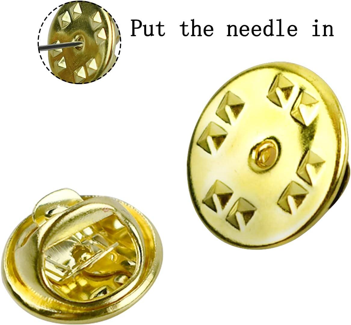 100PCS Metal Locking Pin Backs - Brass Clutch for Brooch Tie Hat Badge ...