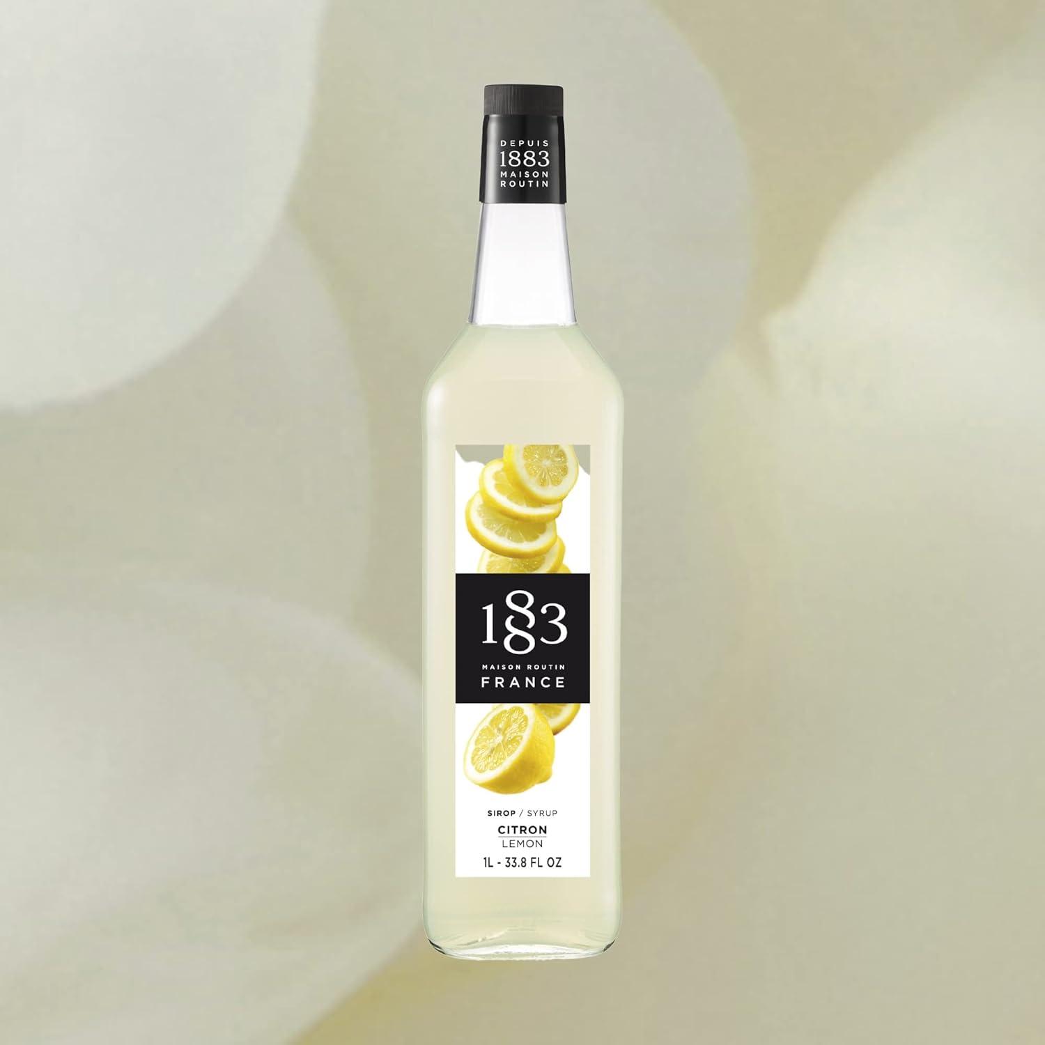 1883 Maison Routin Premium Lemon Syrup - 1L Glass Bottle for Iced Tea ...
