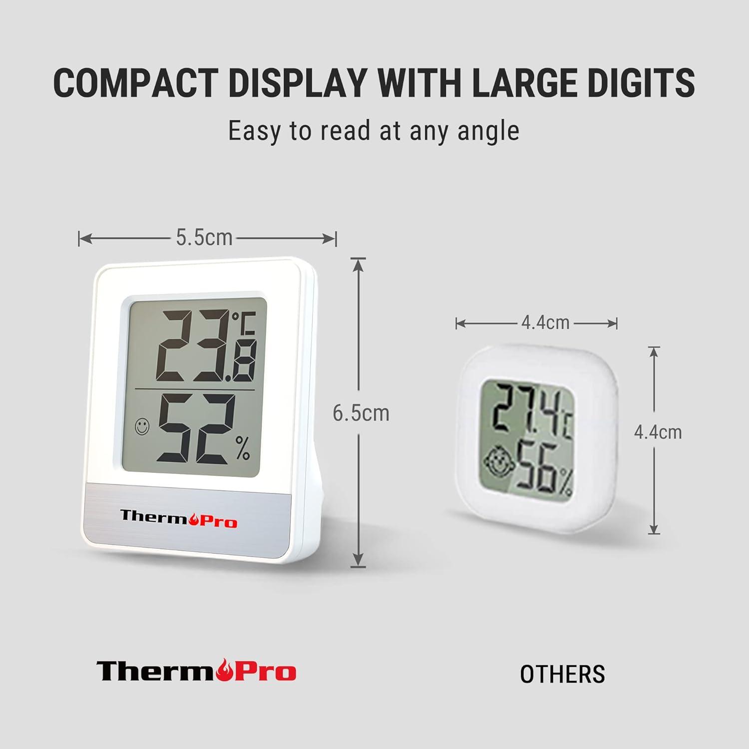 Buy ThermoPro TP49W-3 Digital Mini Thermo-Hygrometer - Accurate Indoor ...