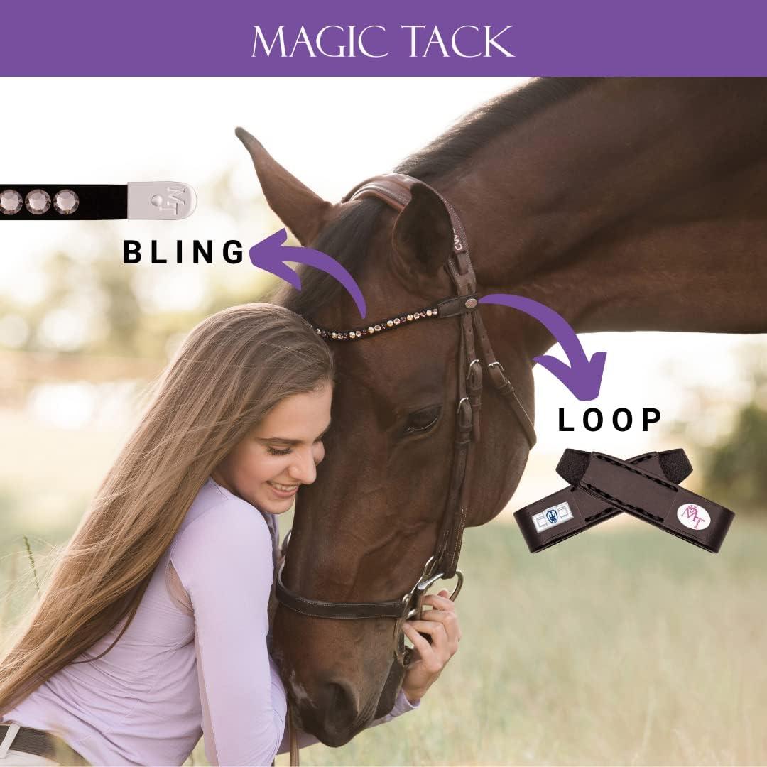 MagicTack Warmblood Browband - Bling Curved Rainbow Crystals for Horses ...