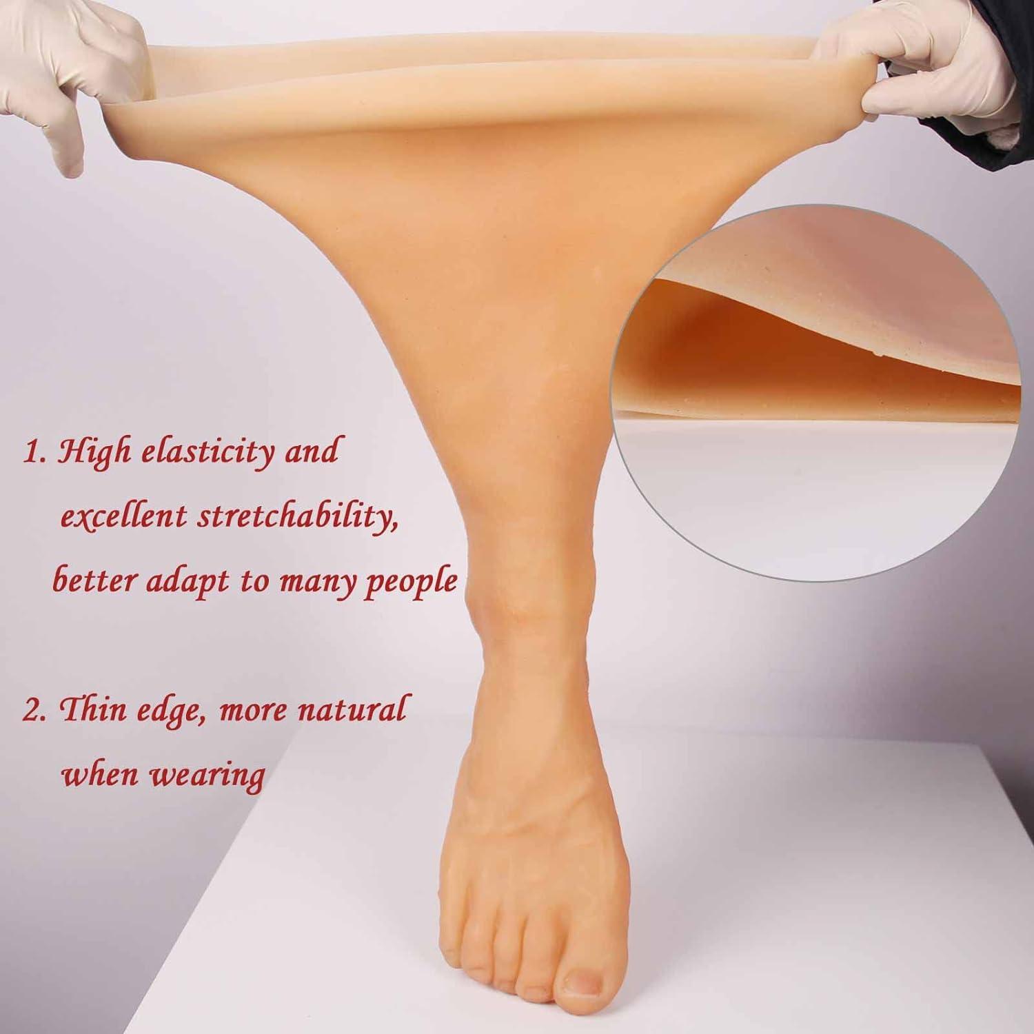 CRODRES Realistic Men Silicone Foot Mask - Prosthetic Artificial Feet ...