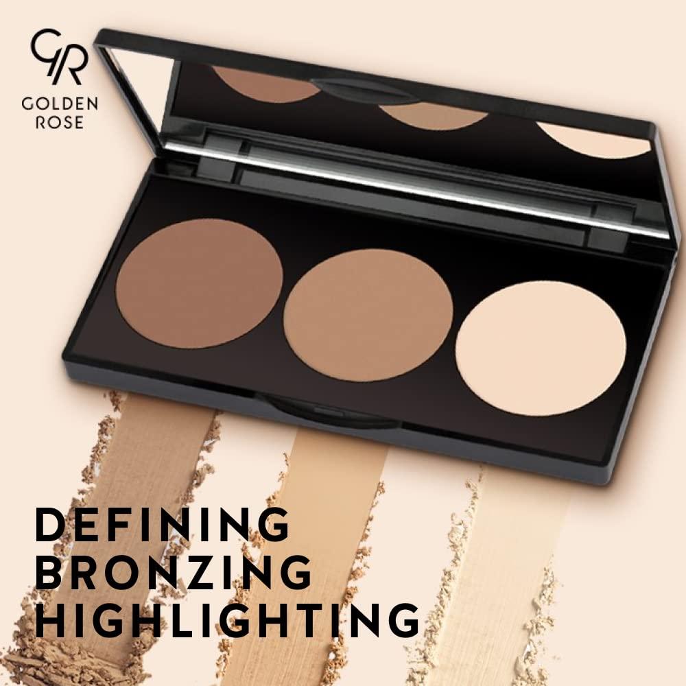 Golden Rose GR Contour Powder Kit - Bronzing, Highlighting, Lightweight ...