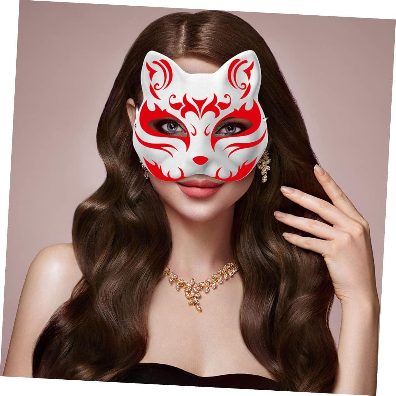 Homsfou 12-Piece White Half Paper Masks - Halloween Animal Tinker Masks ...