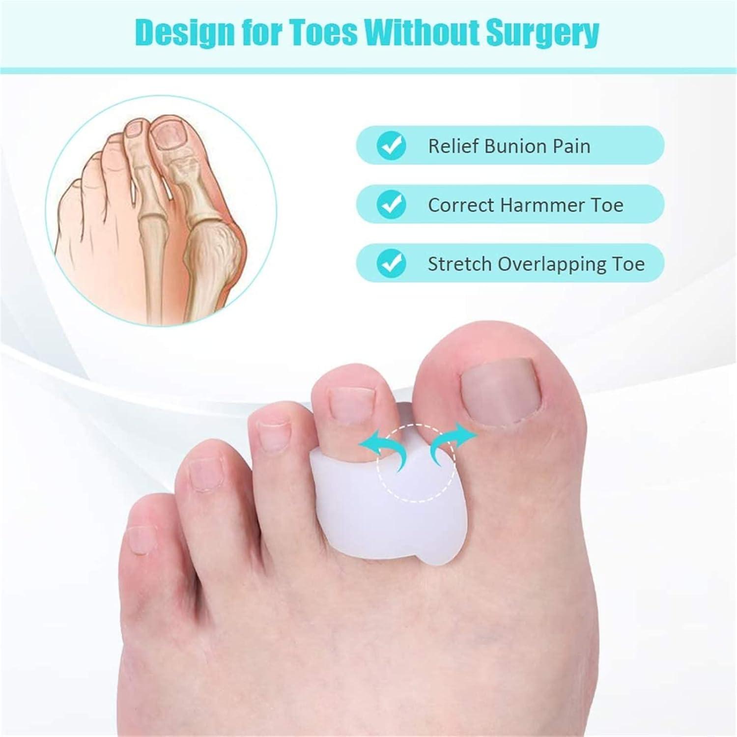 Silicone Toe Separator & Gel Toe Caps - Bunion Correction & Pressure ...