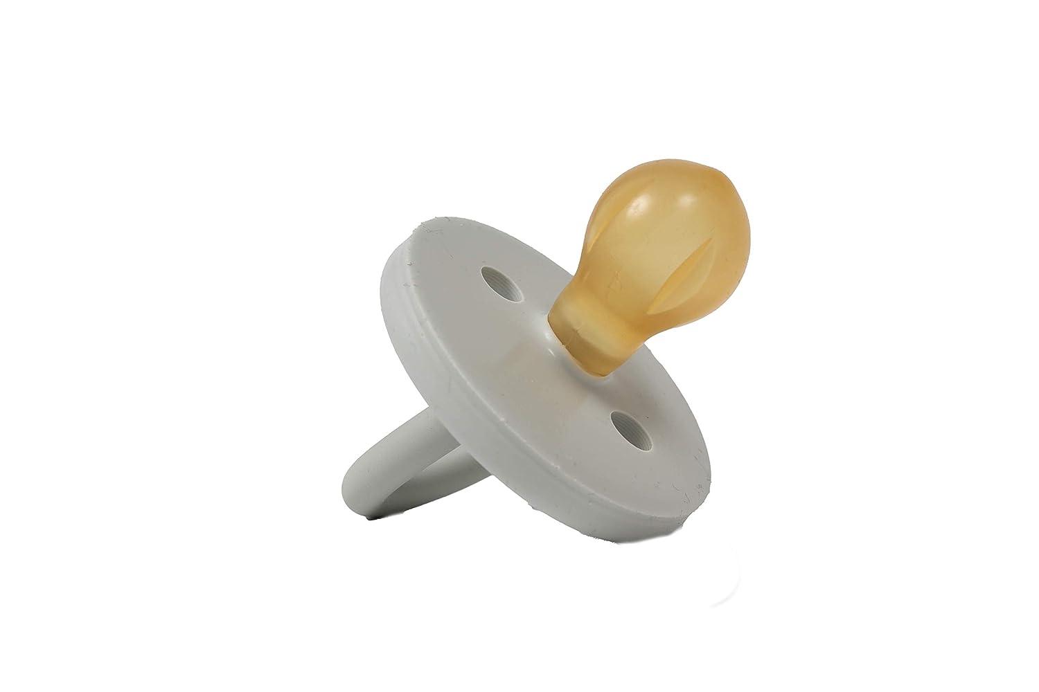 SWEETIE Rubber Pacifier Natural Rubber Pacifier Rounded Grey Small 0-6 ...