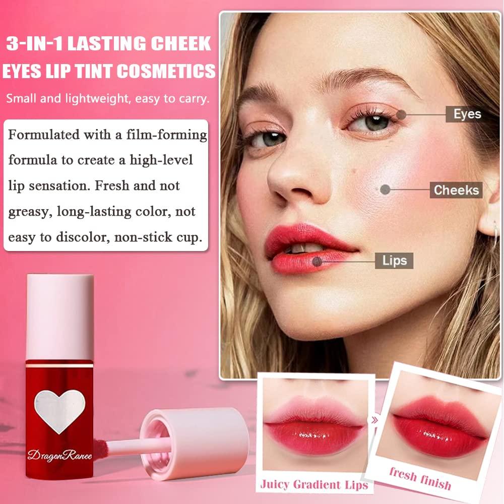 6 Colors Lip Tint Stain Set - Korean Charm Kiss Lip Gloss with Plumping ...