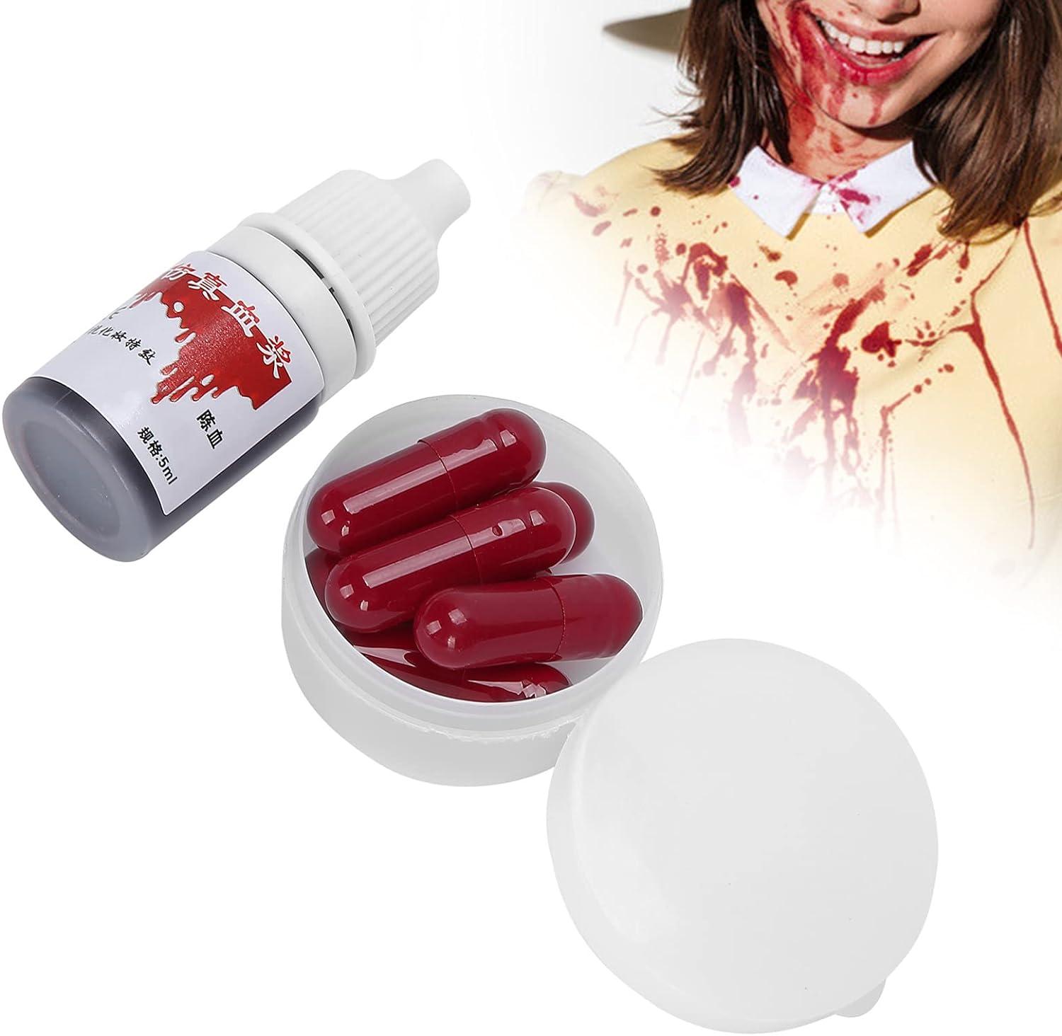Fake Blood Capsules - Halloween Makeup & Costume Prop for Theater ...