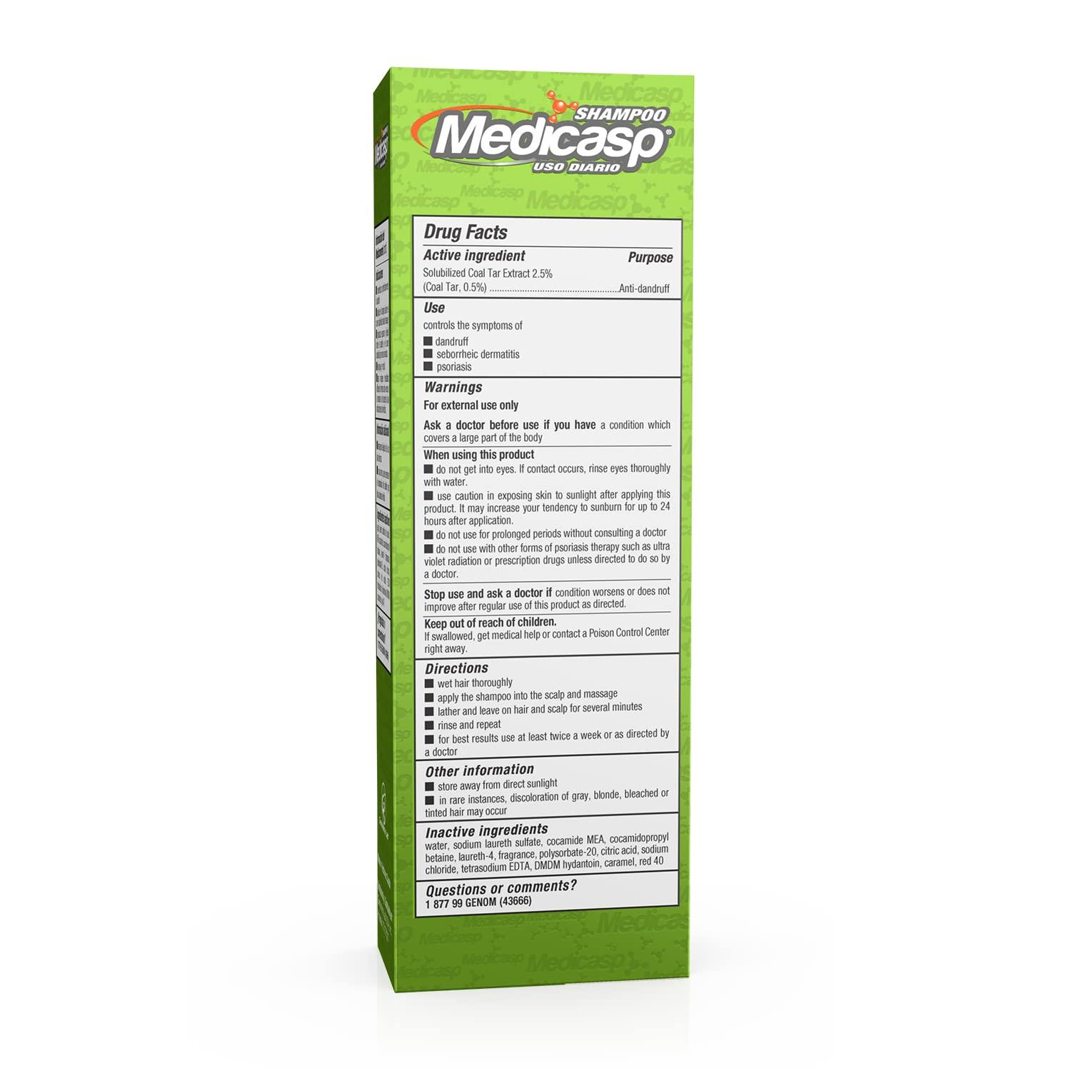 Medicasp Coal Tar Gel Dandruff Shampoo 6oz - Seborrheic Dermatitis ...