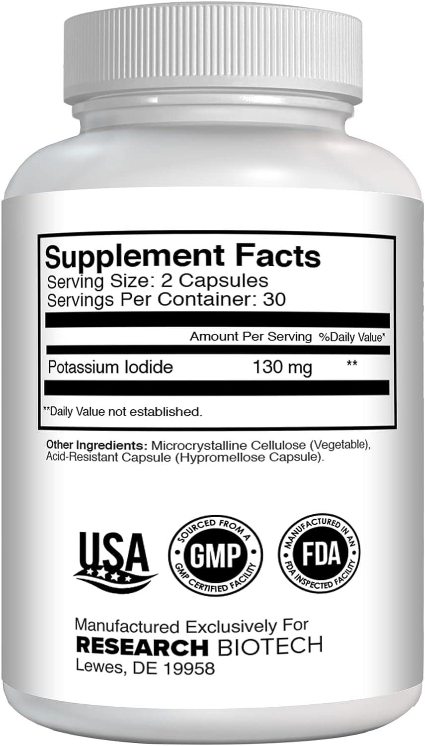 Max-Bio 130mg Potassium Iodide Supplement 2 Pack - 120 Capsules for ...