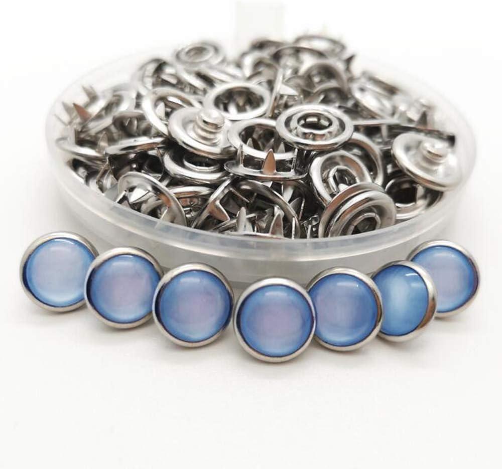 10mm Pearl Snaps Fasteners Kit - Set of 50 Prong Ring Snaps for Western ...