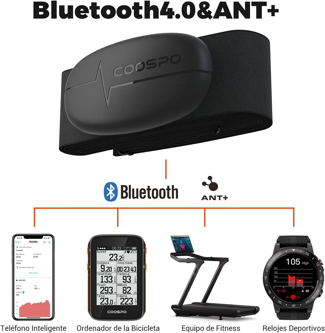 Coospo H6M Heart Rate Meter Pulse Belt - Bluetooth & Ant+ Connectivity ...