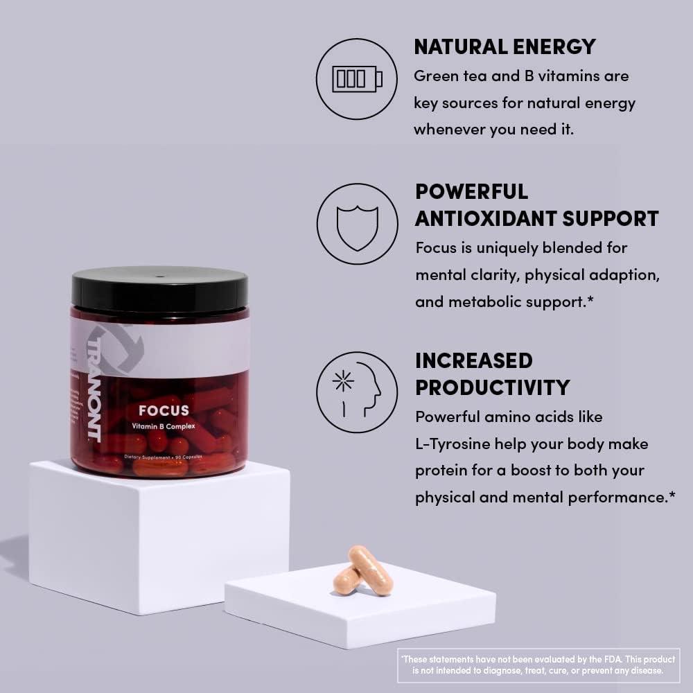 Tranont Focus B Complex Vitamin Supplement - 90 Capsules - Super B ...