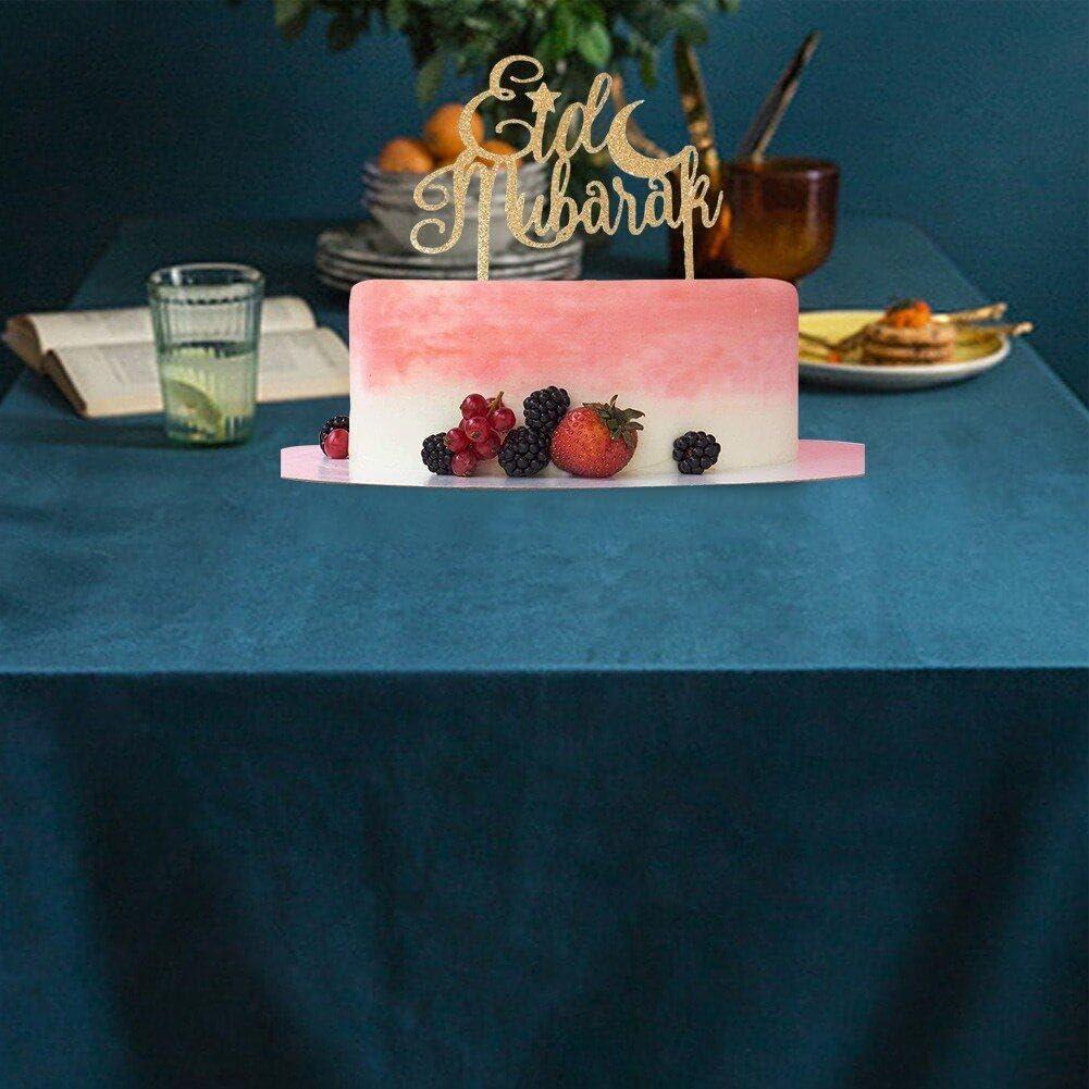 Eid Mubarak Cake Toppers Gold Glitter Ramadan Cupcake Topper Eid -fitr ...