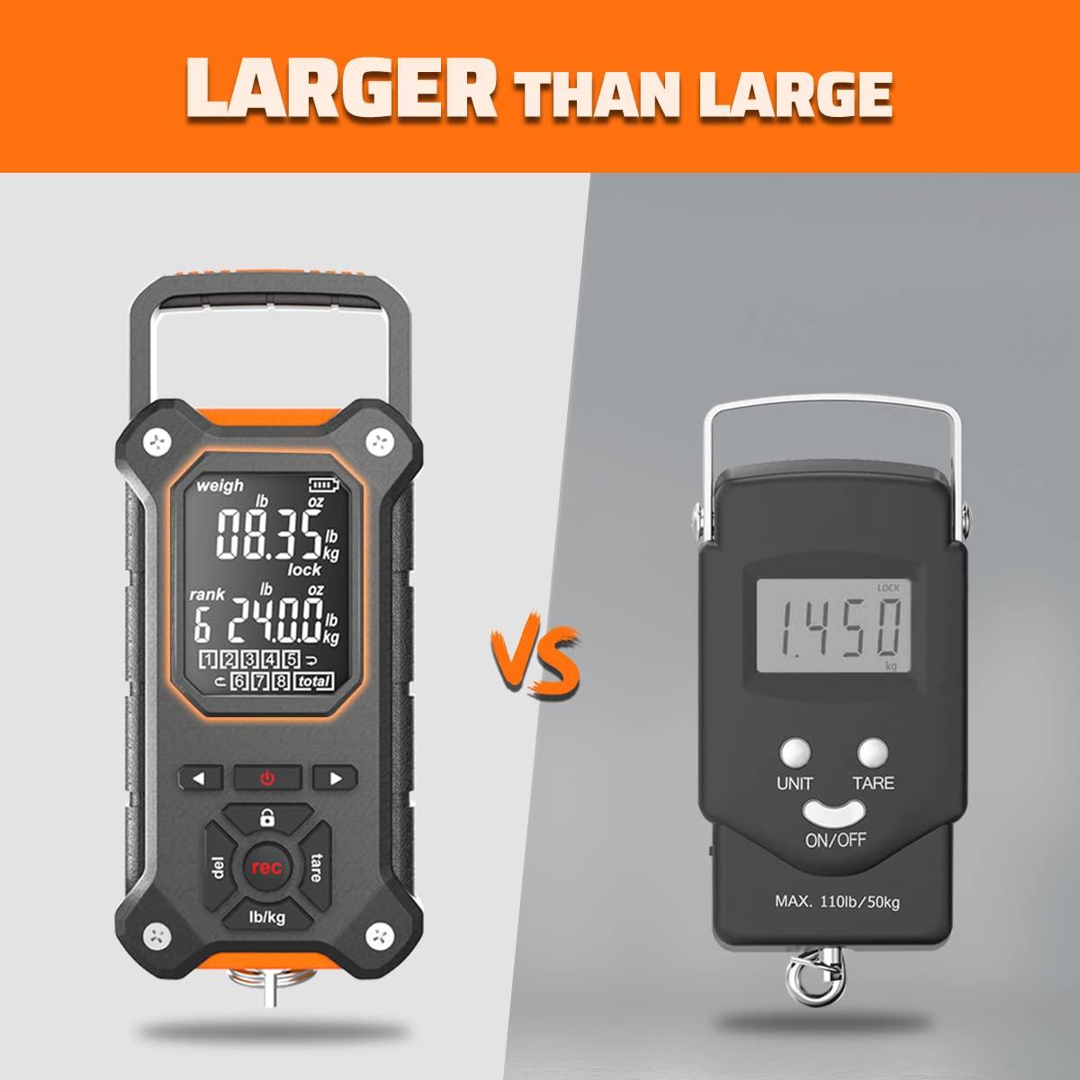 SNAIL TRAIL Fish Scale with Lip Gripper, 50 lbs Digital Fishing Weigher ...