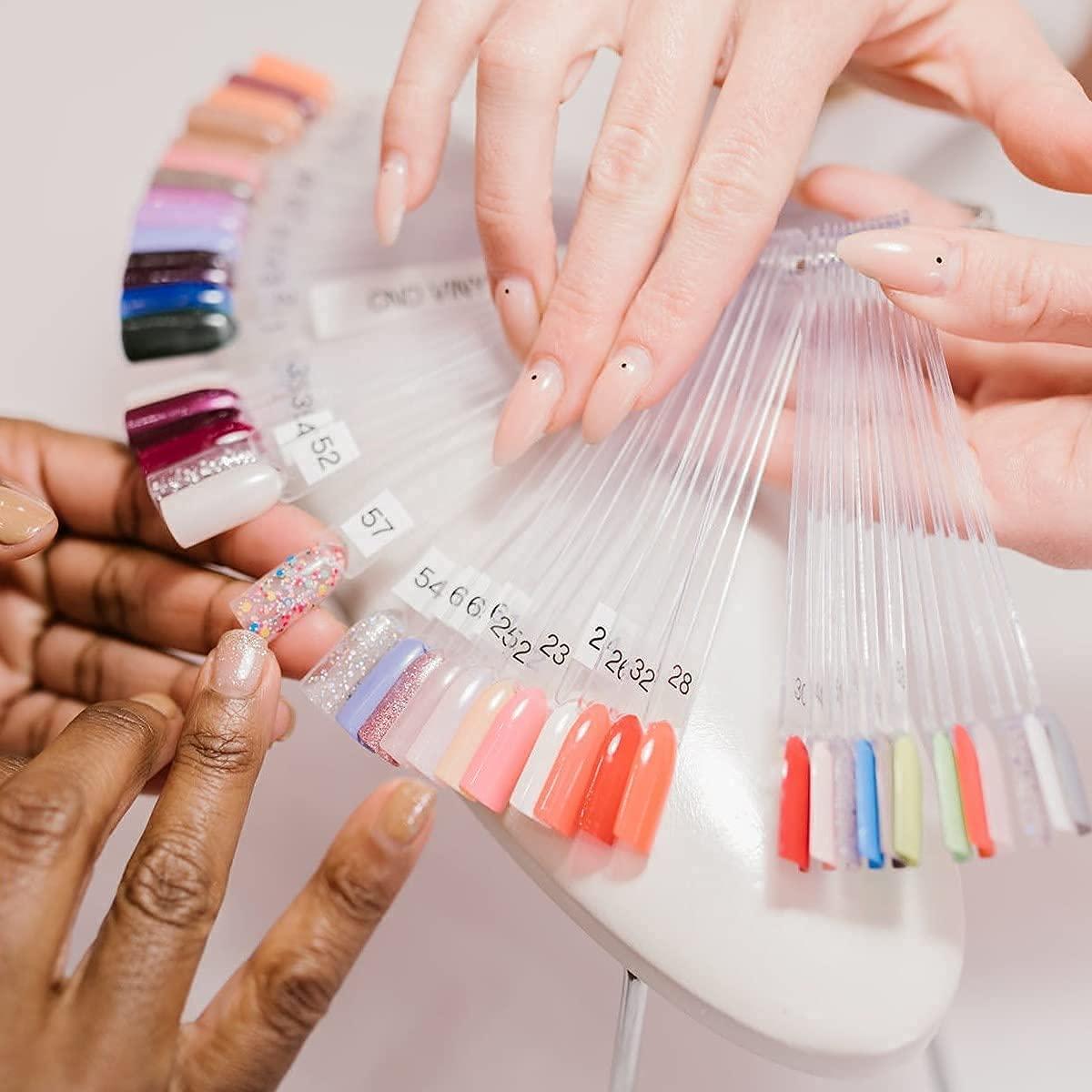 Clyhon 100-Piece Color Card Nail Polish Board | Nail Art Practice Stick ...