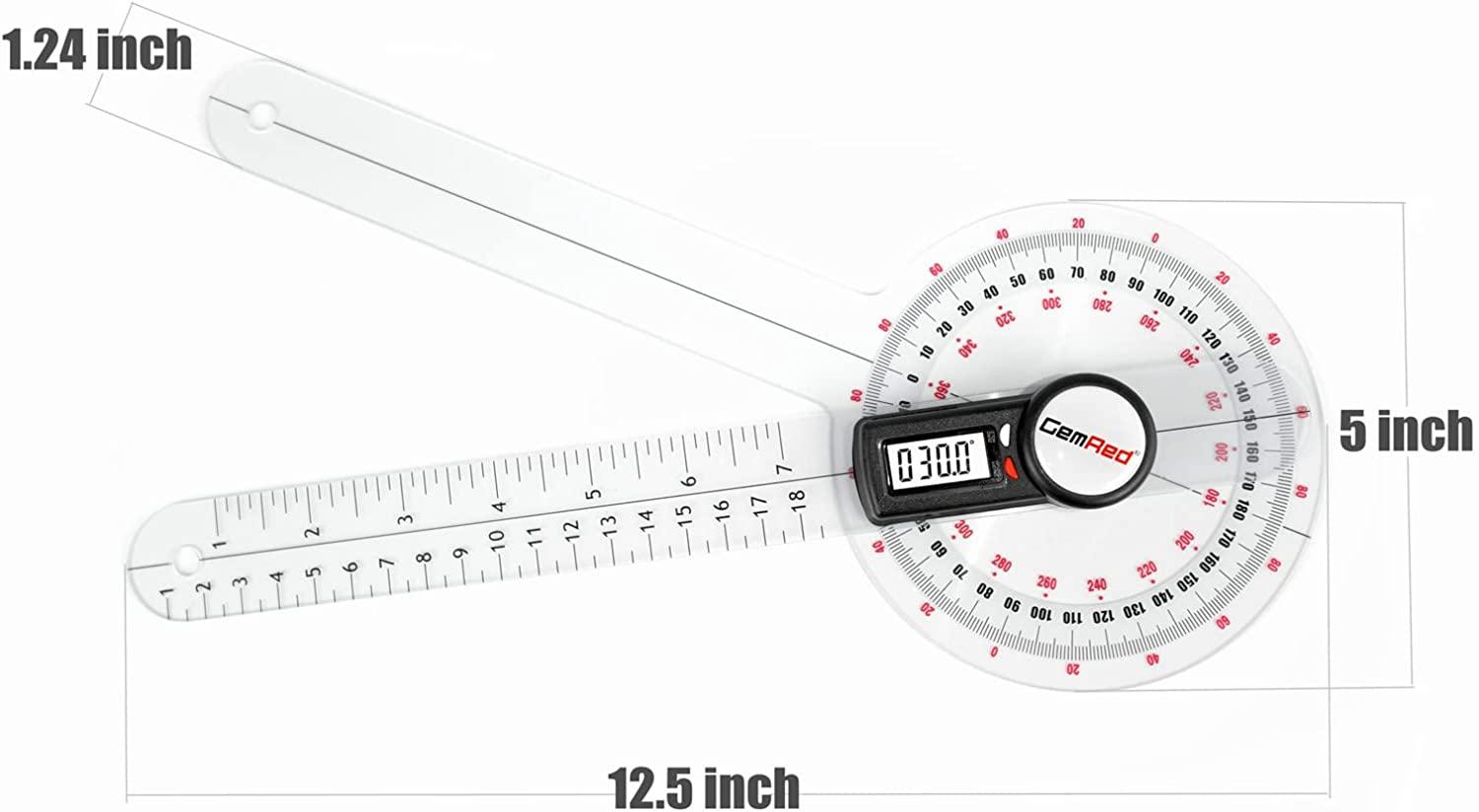 GemRed 12 Digital Goniometer for ROM Measurement (New Version) | 300mm ...