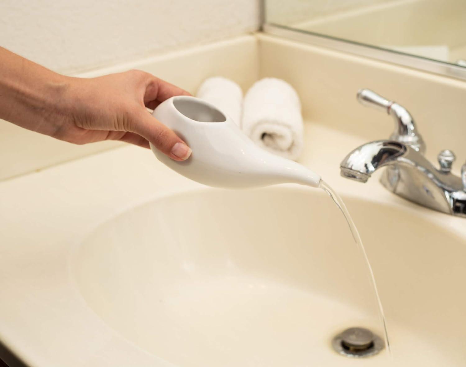 Ergonomically Designed Hand-made Ceramic Neti Pot - Sattvic Path | Clay ...
