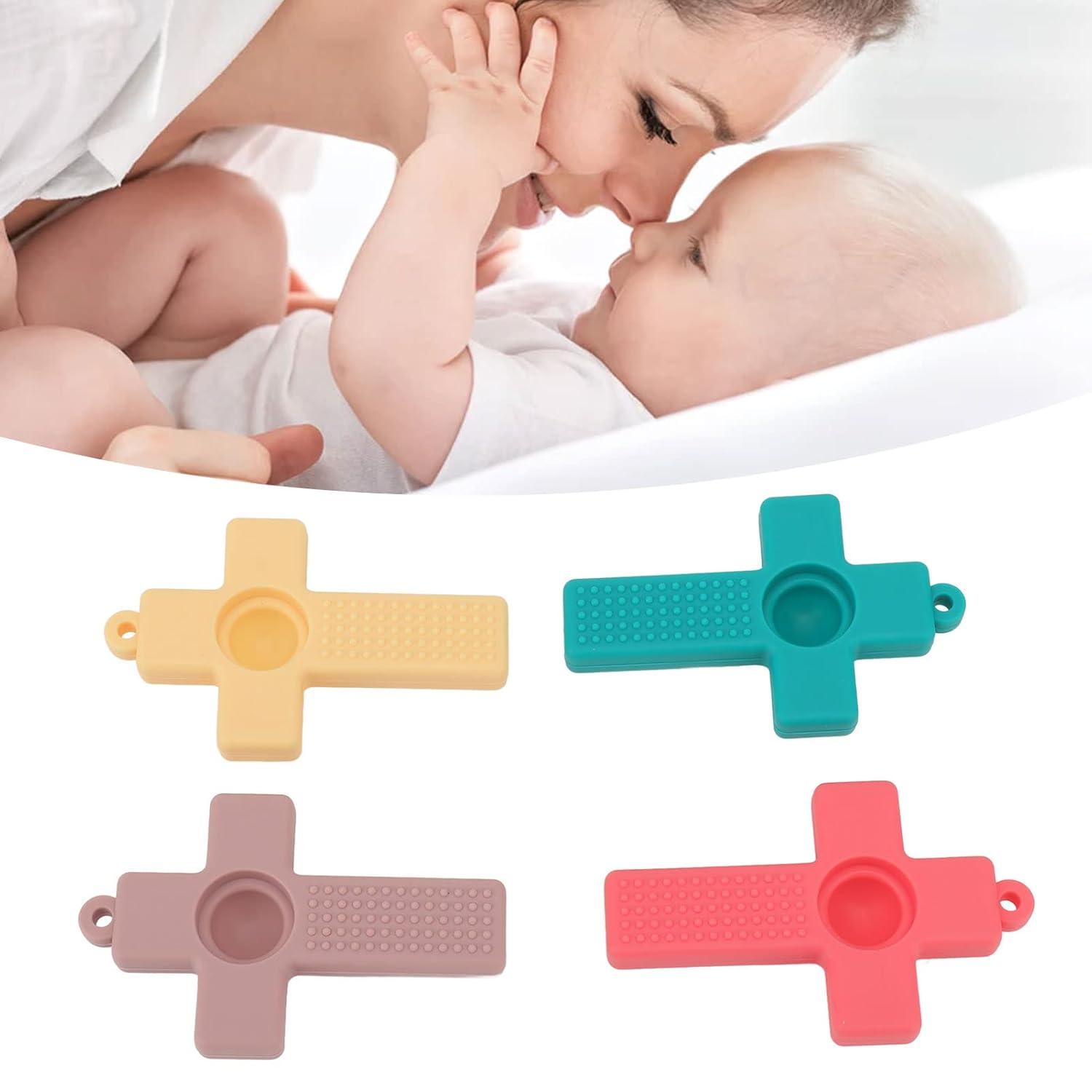 4 Silicone Baby Teething Rings - Infant Tooth Relief Soft Molar Toys ...