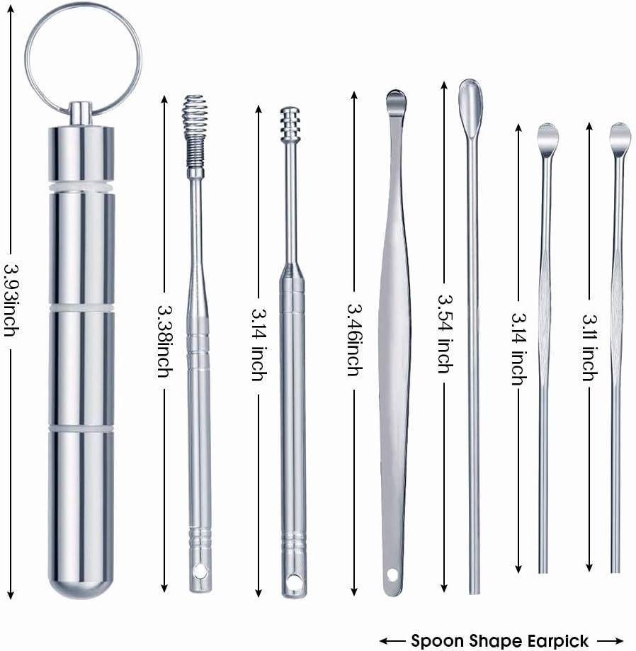 Portable 6-in-1 Ear Wax Removal Tool Kit with Metal Storage Case ...