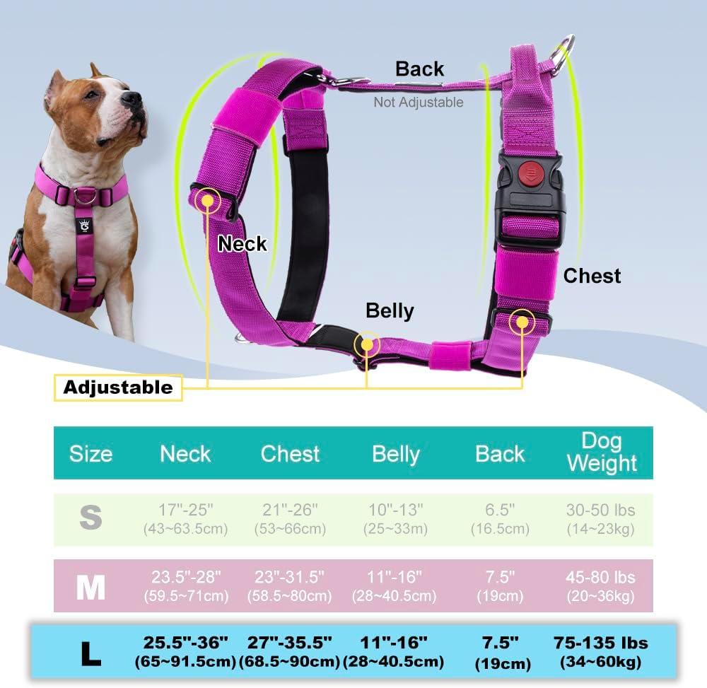 Tspro Tactical Dog Harness with Handle - Thick Padded Quick-Lock Belt ...