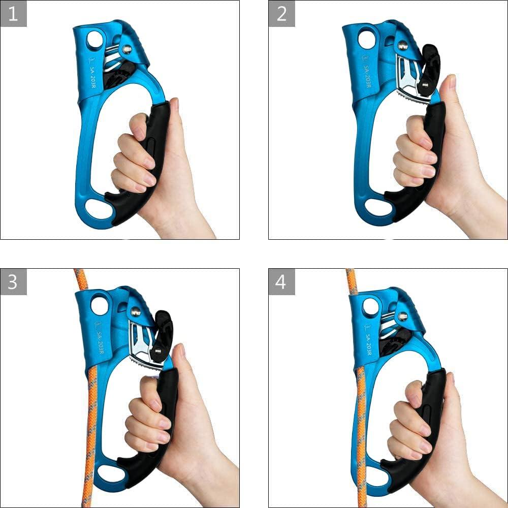 S.E.PEAK CE Certified Hand Ascender for Rock Climbing - Black (Right ...
