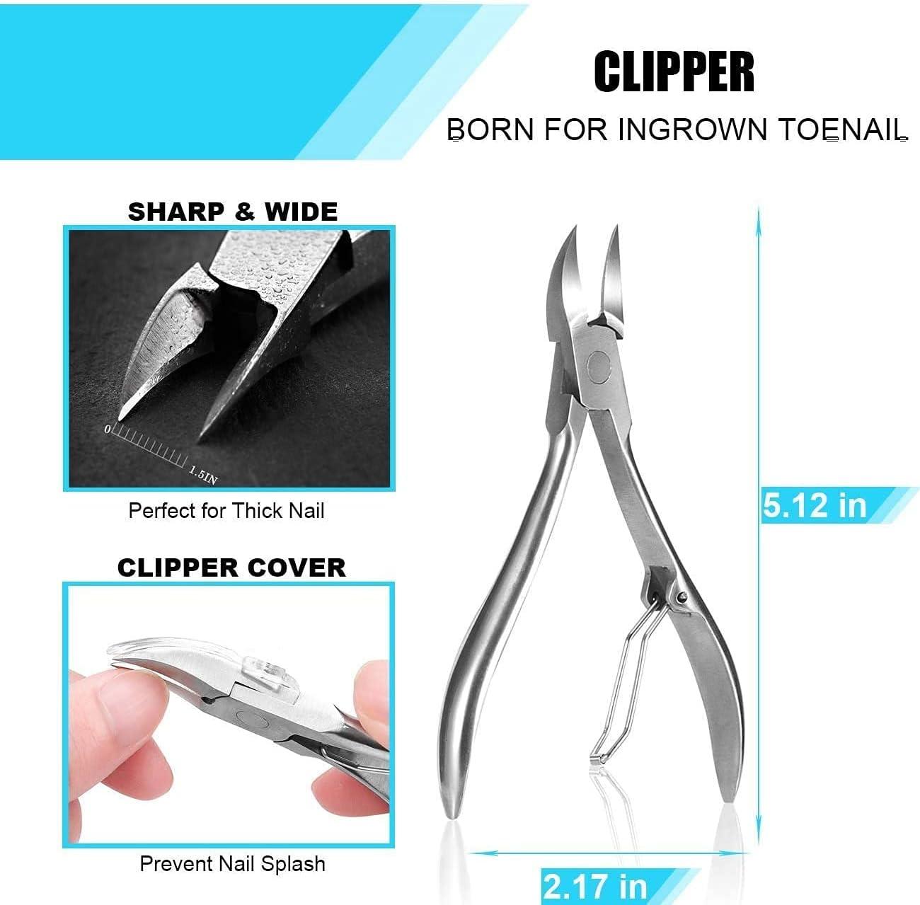 OosoFitt 7Pcs Stainless Steel Ingrown Toenail Clippers Set ...