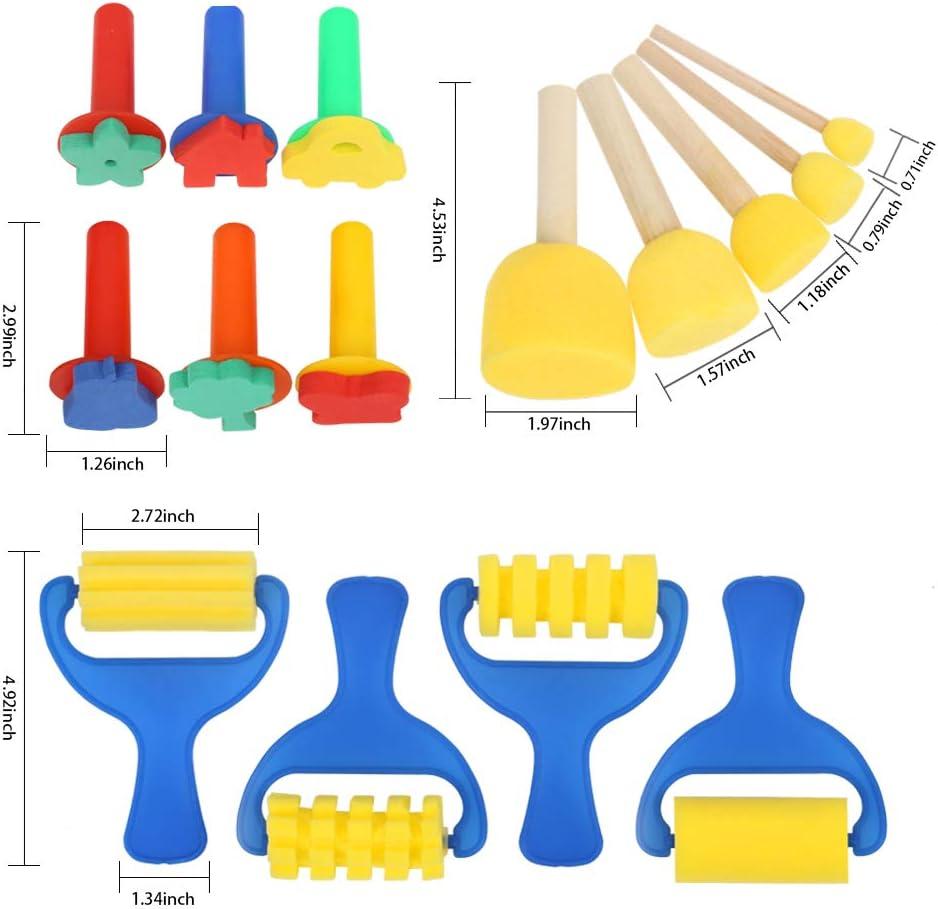 YGDZ 39pcs Paint Sponges for Kids - Early Learning Toddler Sponge Paint Brushes Stamps Foam ...