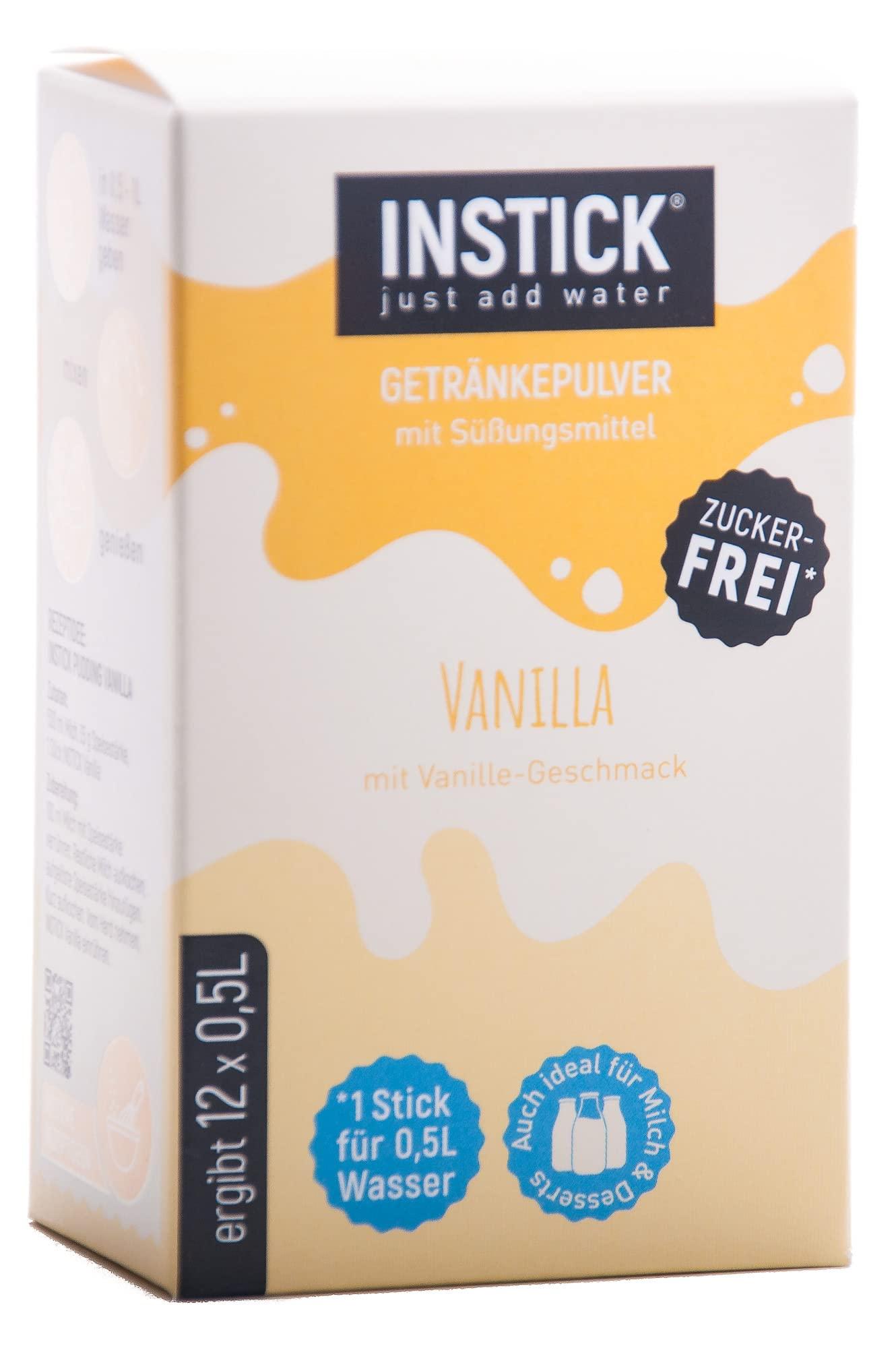 Intick Sugar-Free Instant Drink Vanilla | 12-Pack Vegan Beverage Powder ...