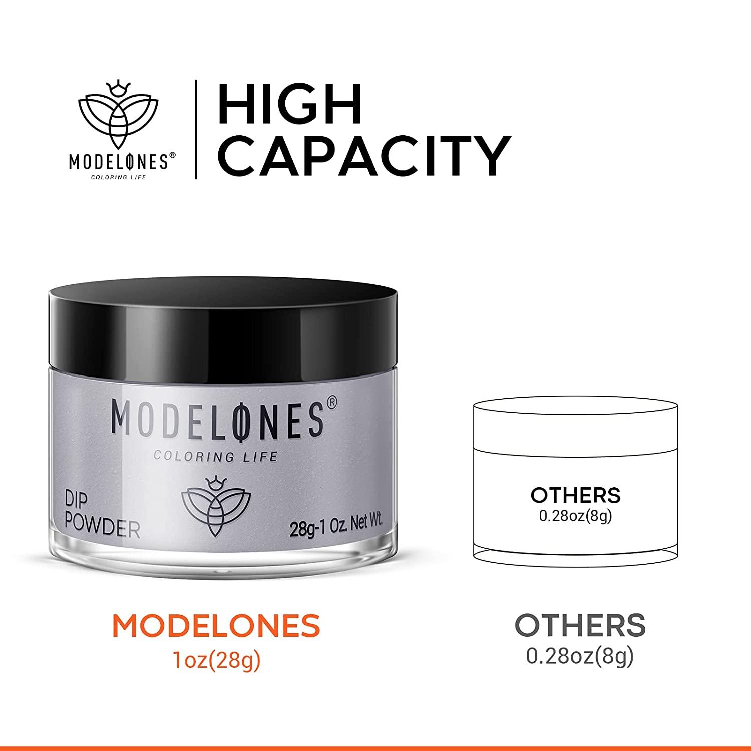 Modelones Dip Powder Gray Color Nail Dipping Powder 1 Oz - Pro ...