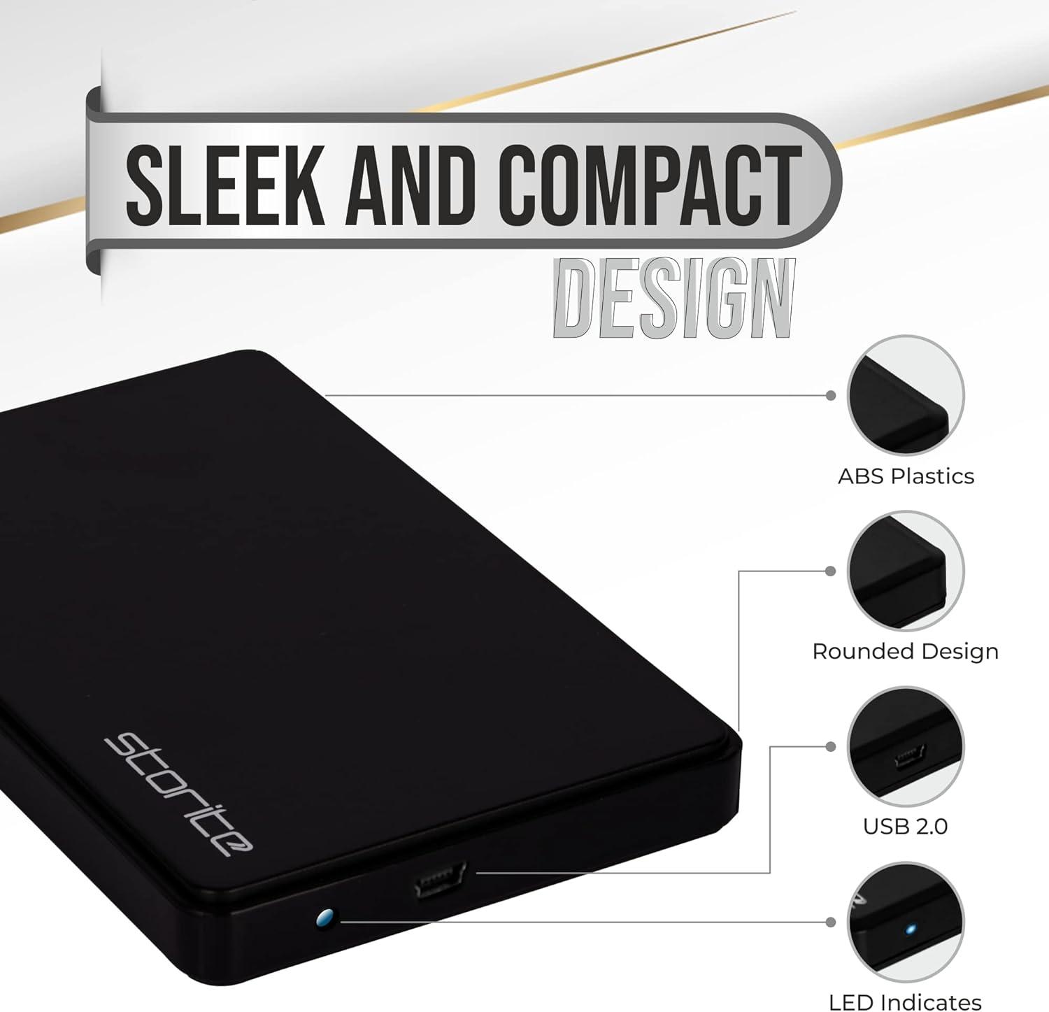 Storite Ultra Slim Portable External Hard Drive - 320GB - Black | Buy ...