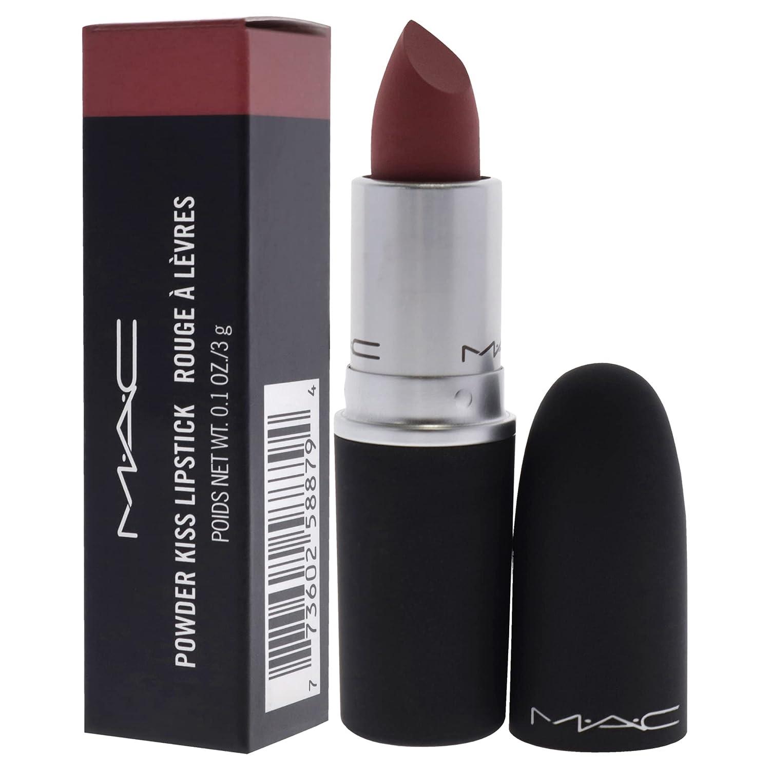MAC Powder Kiss Lipstick - Brickthrough 930, Women's Lipstick 0.1 oz ...